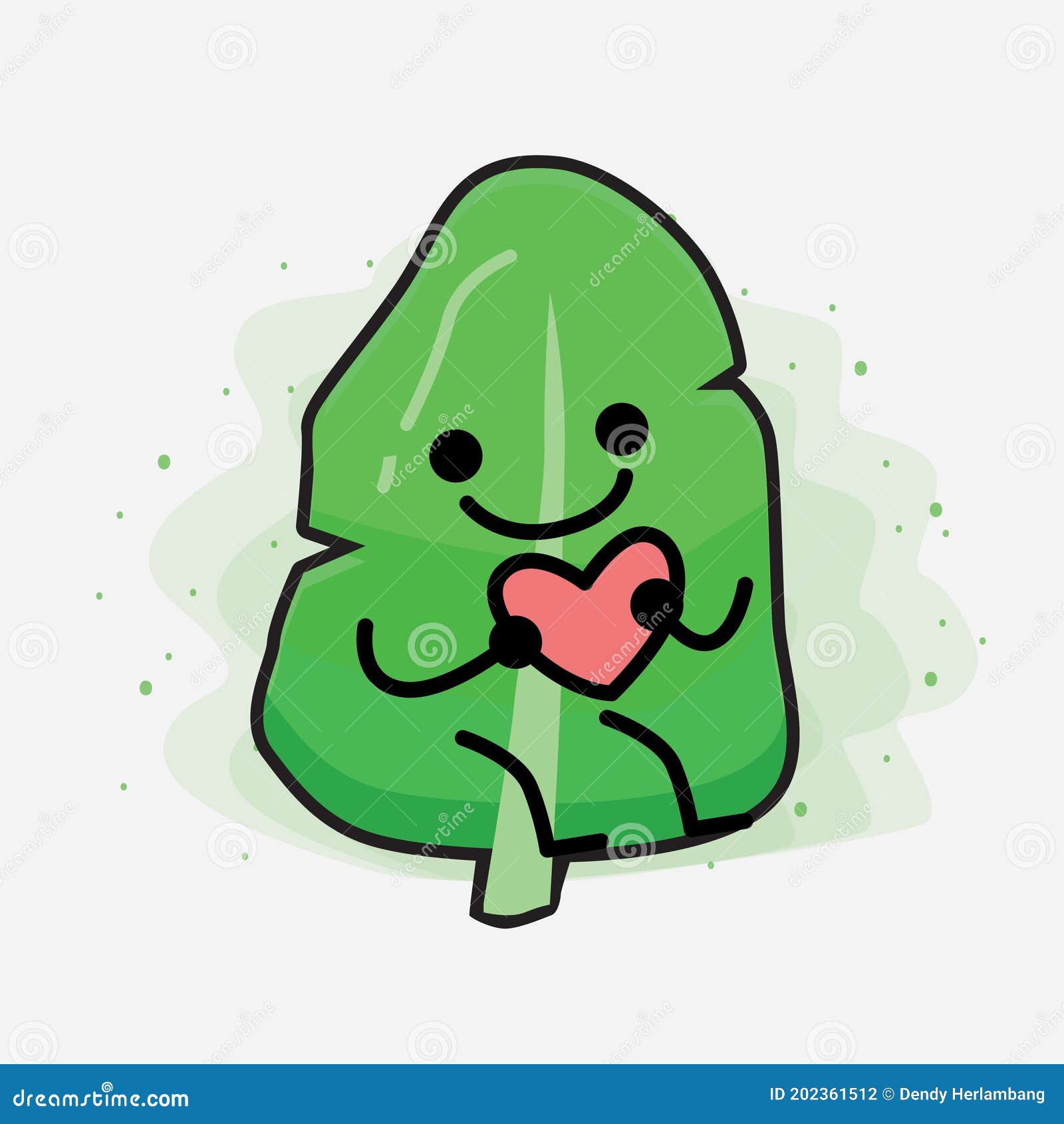 Cute Leaf Vector Character stock vector. Illustration of leaves - 202361512
