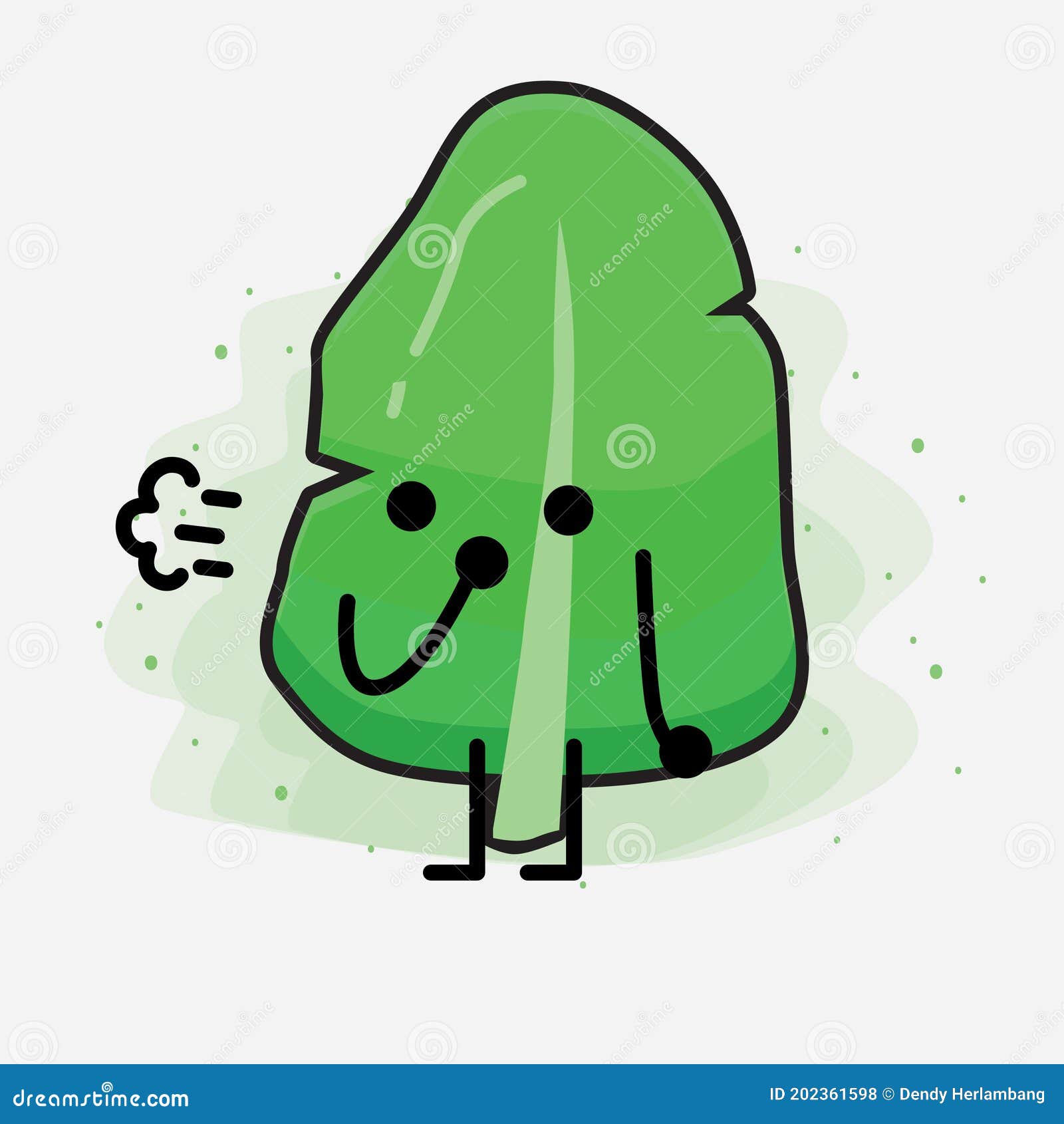 Cute Leaf Vector Character stock vector. Illustration of cute - 202361598