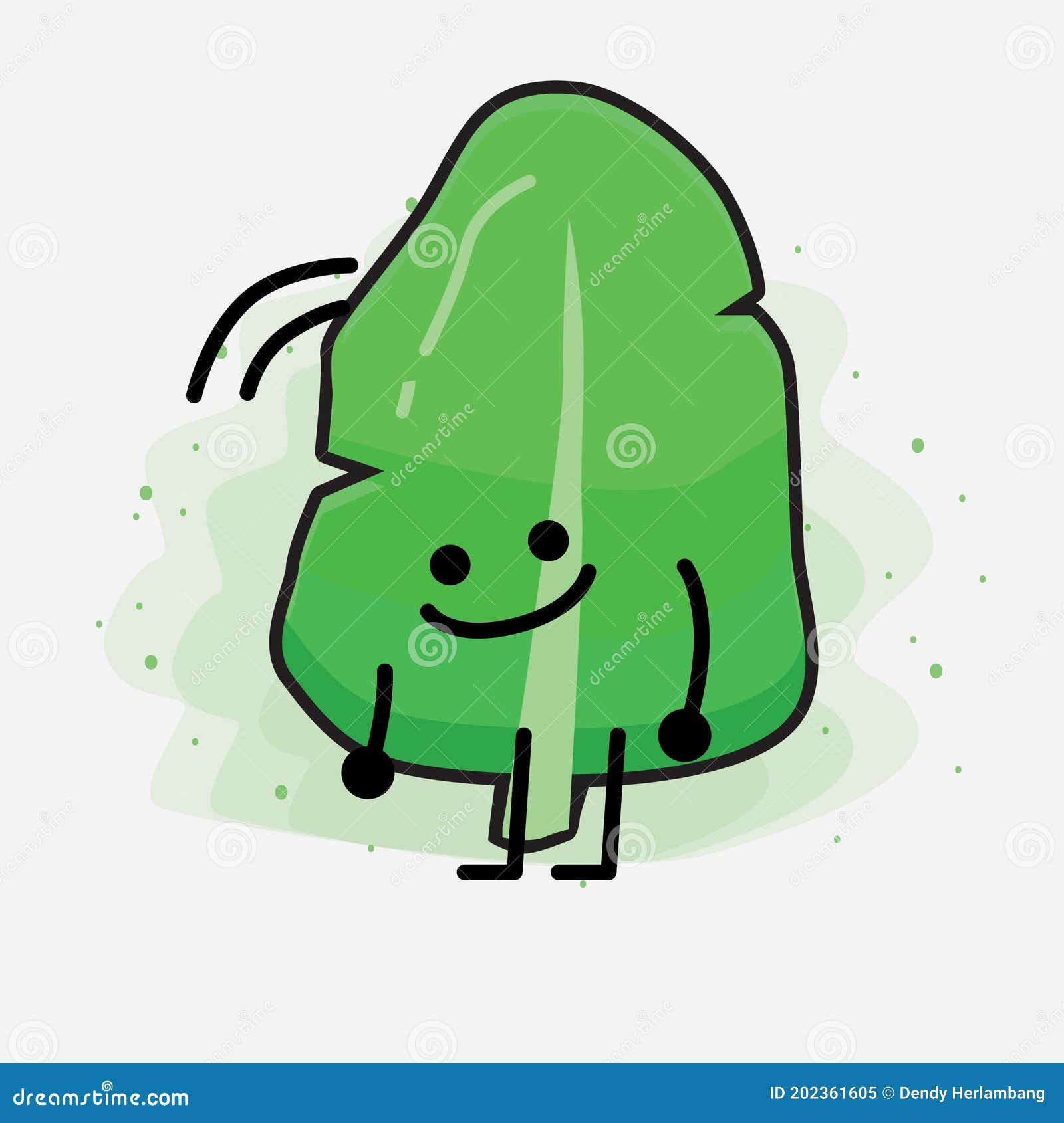Cute Leaf Vector Character stock vector. Illustration of icon - 202361605