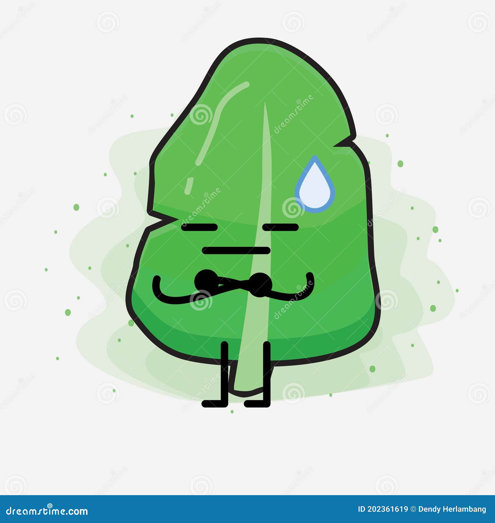 Cute Leaf Vector Character stock vector. Illustration of fantasy ...