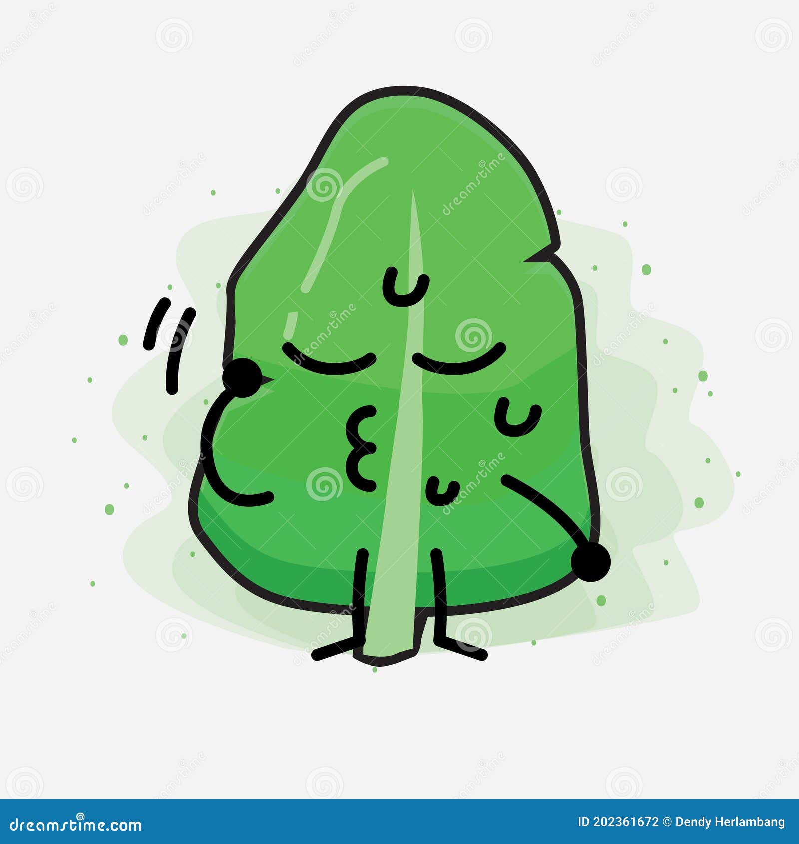 Cute Leaf Vector Character stock vector. Illustration of decoration ...