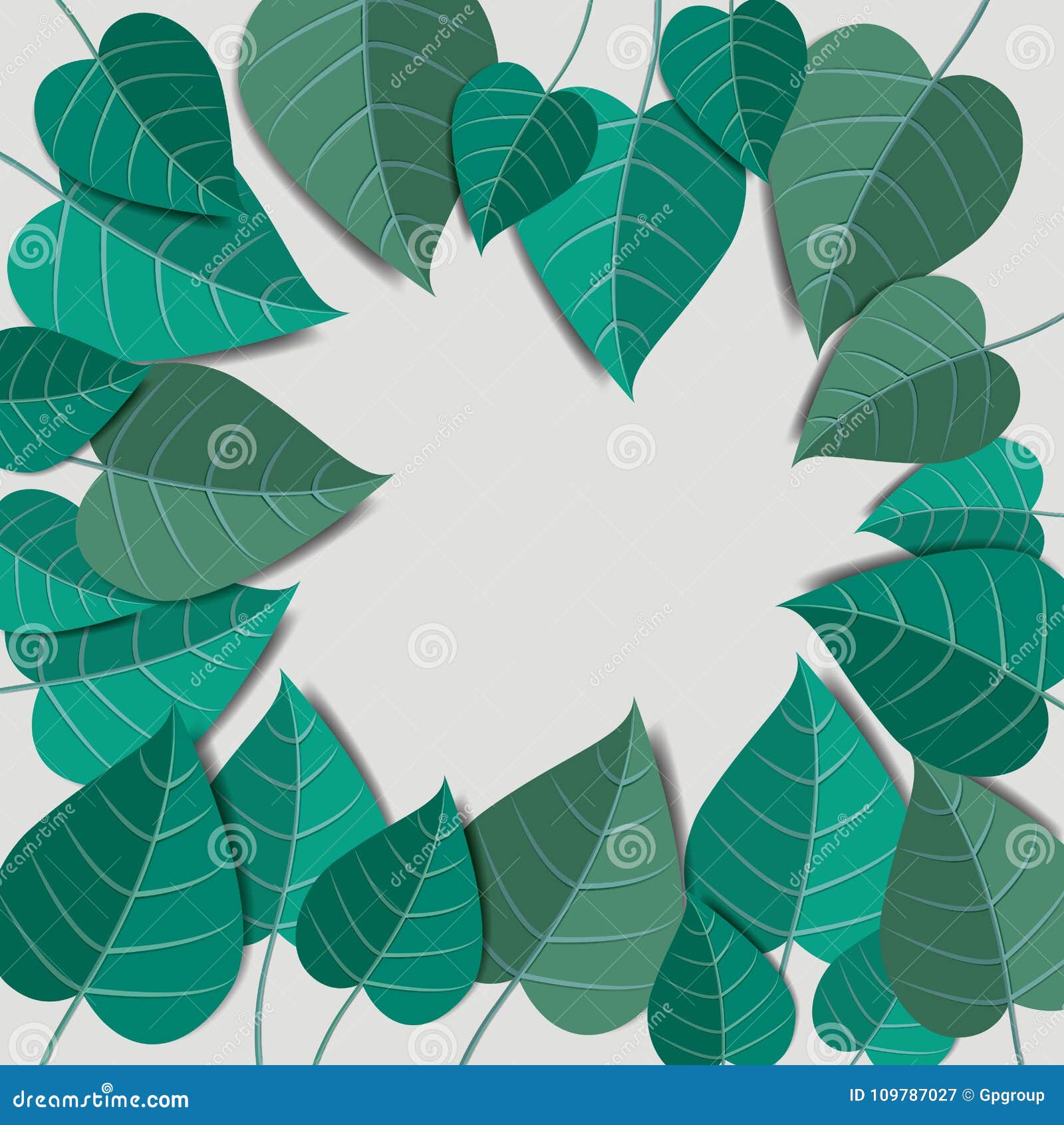 Cute Leafs Decorative Frame Stock Vector - Illustration of sign, leaf ...