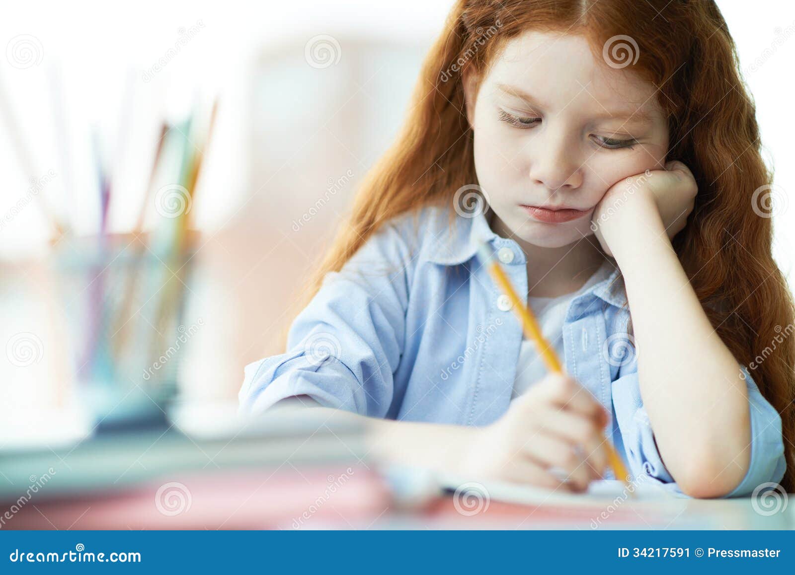Cute learner stock image. Image of homework, elementary - 34217591
