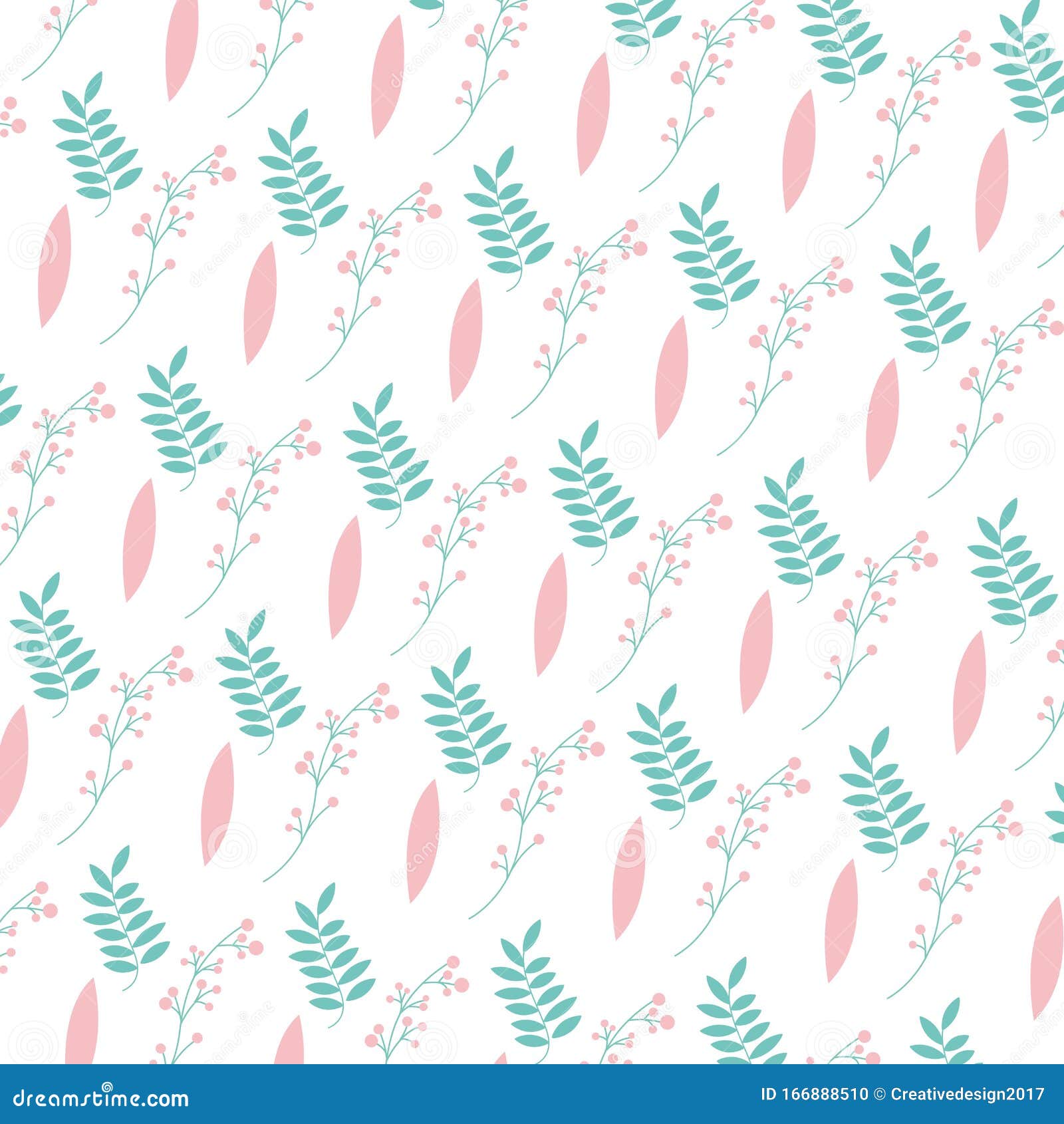 Cute Leaves Pattern. Vector Design Stock Vector - Illustration of ...