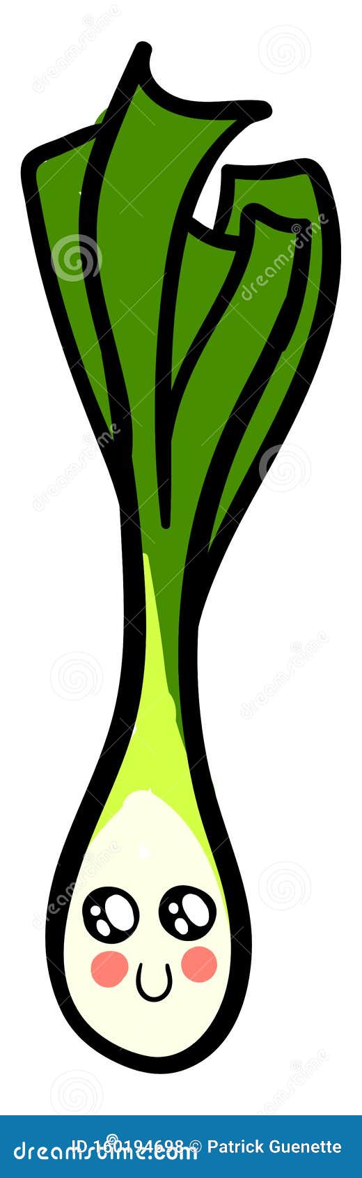 Cute Leek Character. Coloring Page Vector Illustration | CartoonDealer ...