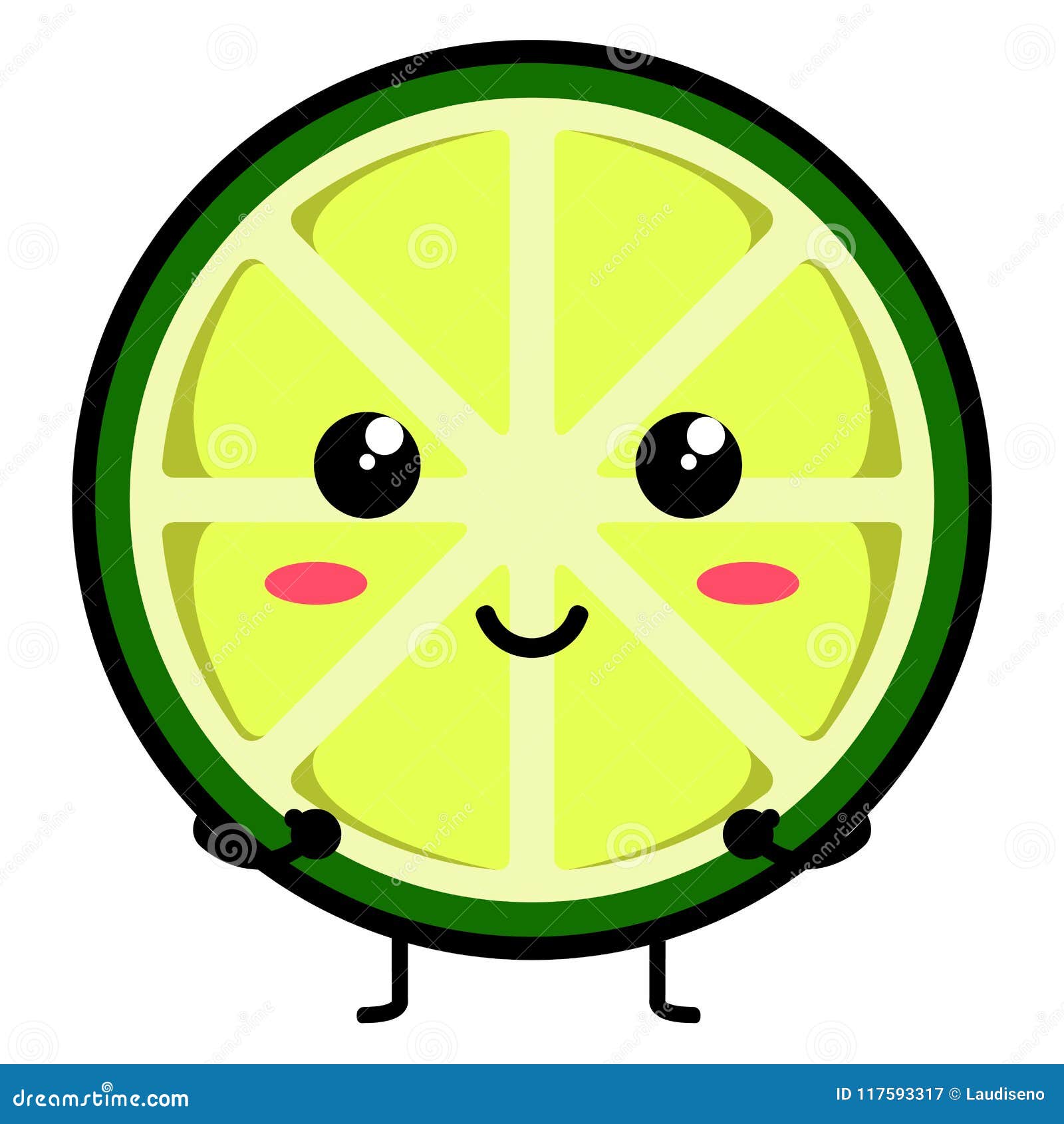 Cute lemon emoticon stock vector. Illustration of comic - 117593317