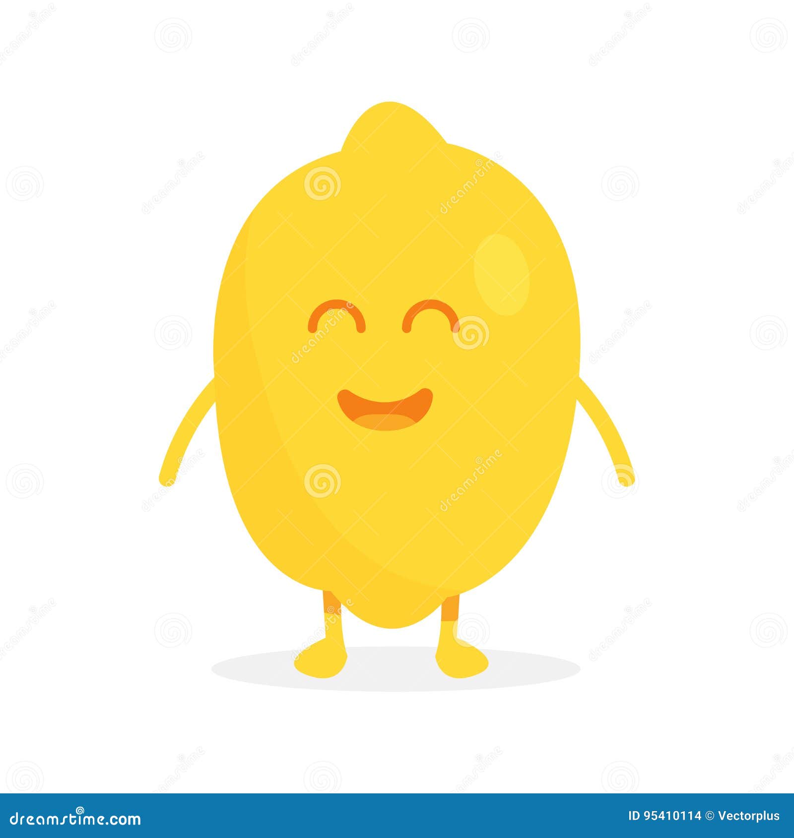 Cute Lemon Characters With Crying And Tears Emotions, Face, Arms And ...