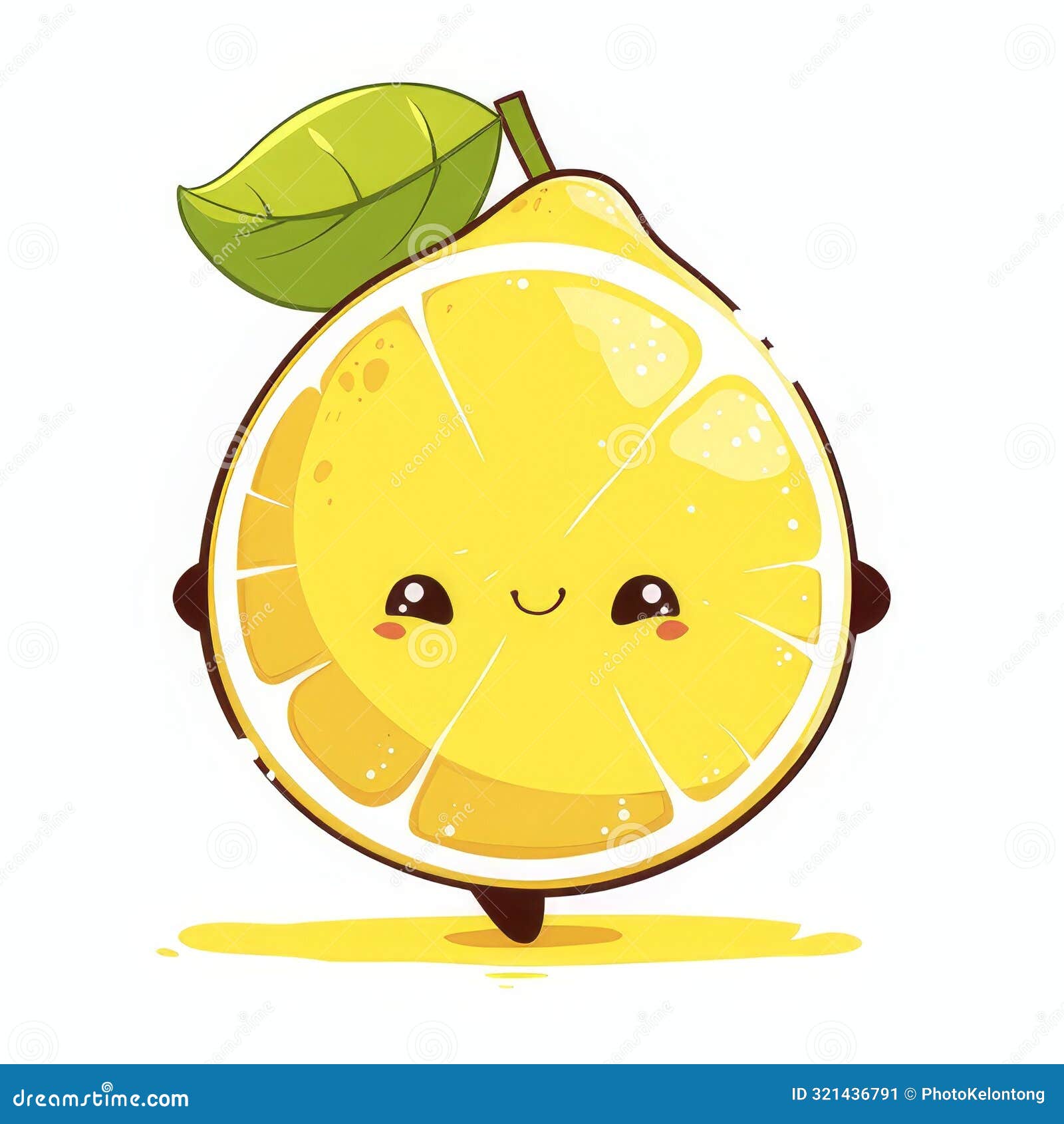Cute Lemon Isolated on a White Background Stock Illustration ...