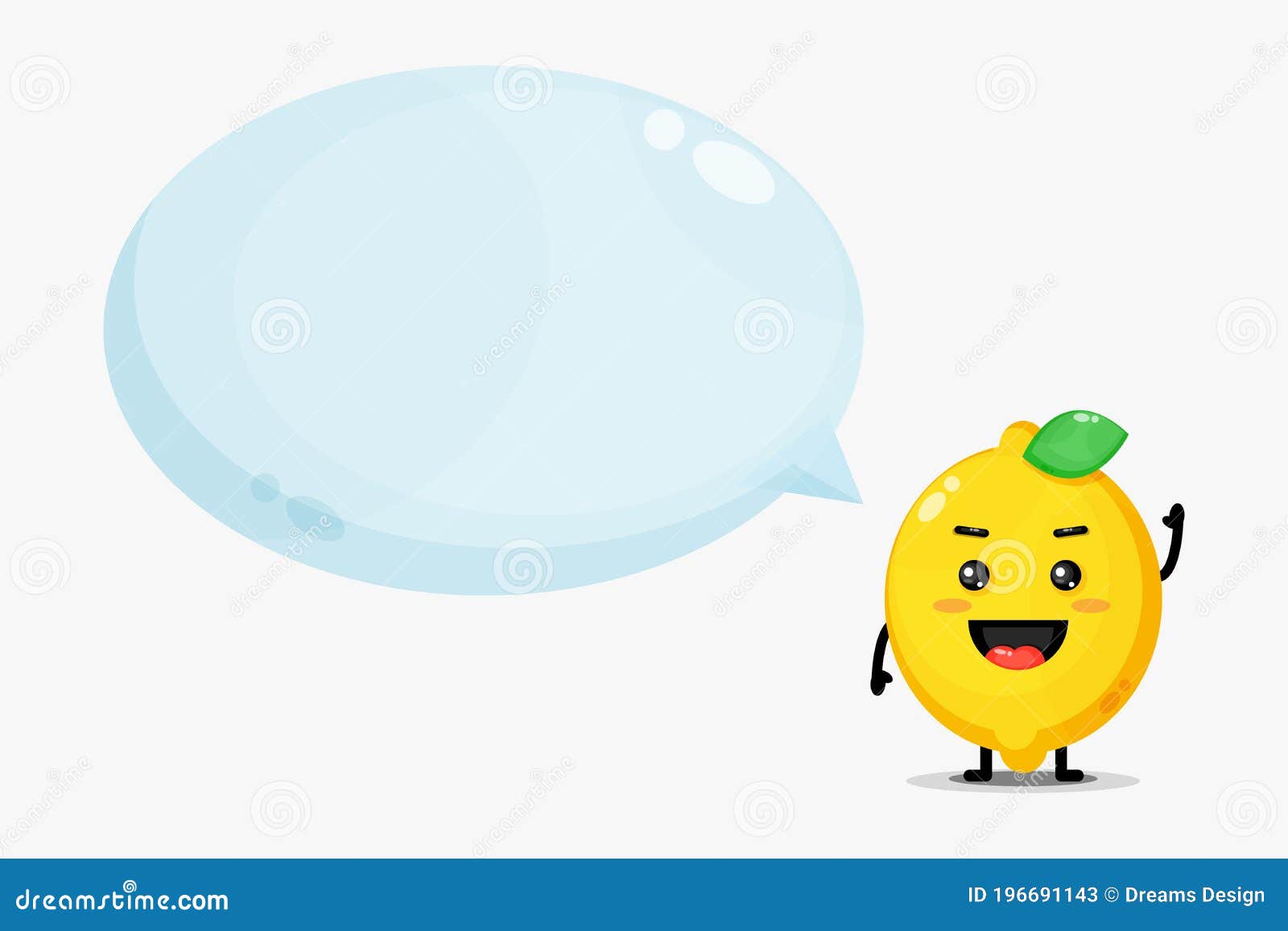 Cute Lemon Mascot with Bubble Speech Stock Vector - Illustration of ...