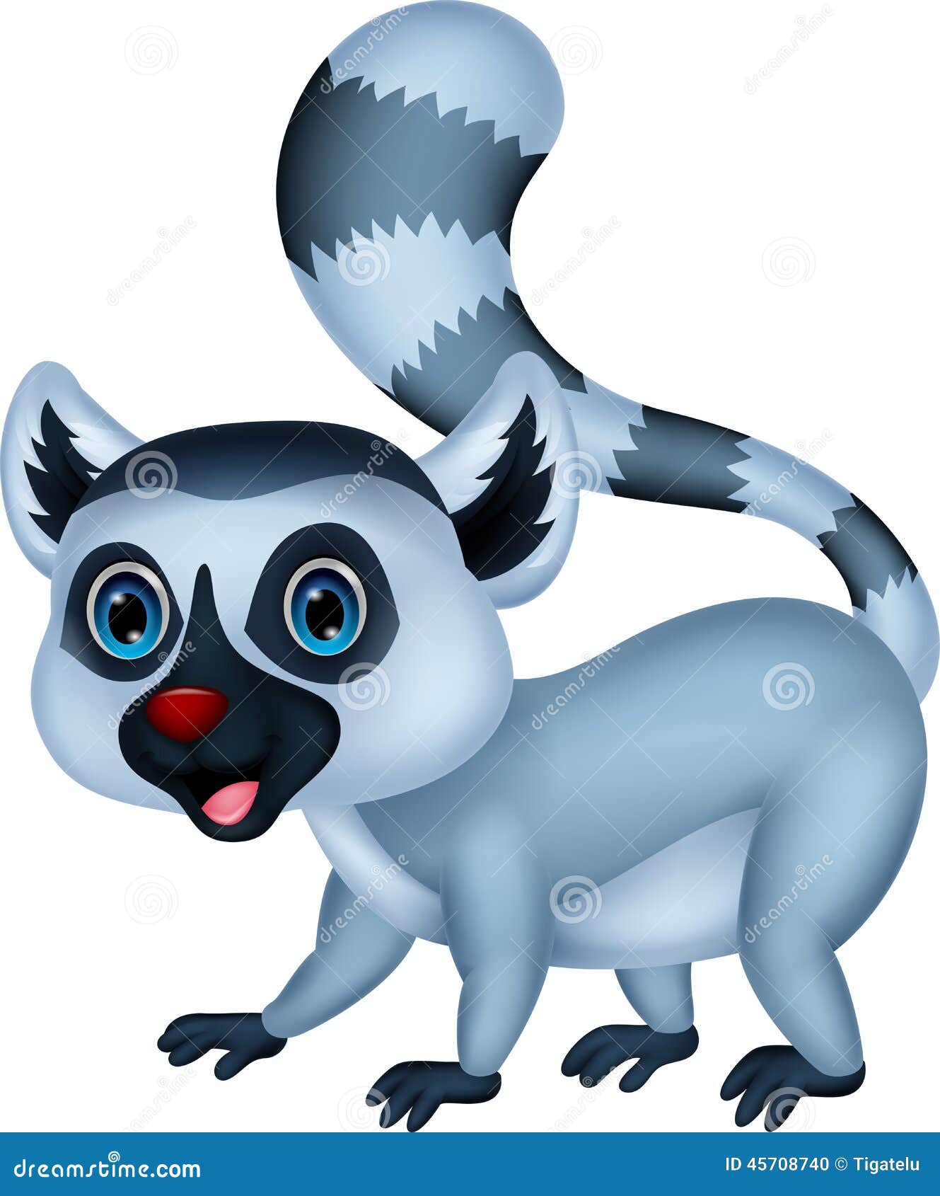 Cute lemur cartoon stock vector. Illustration of smiling - 45708740