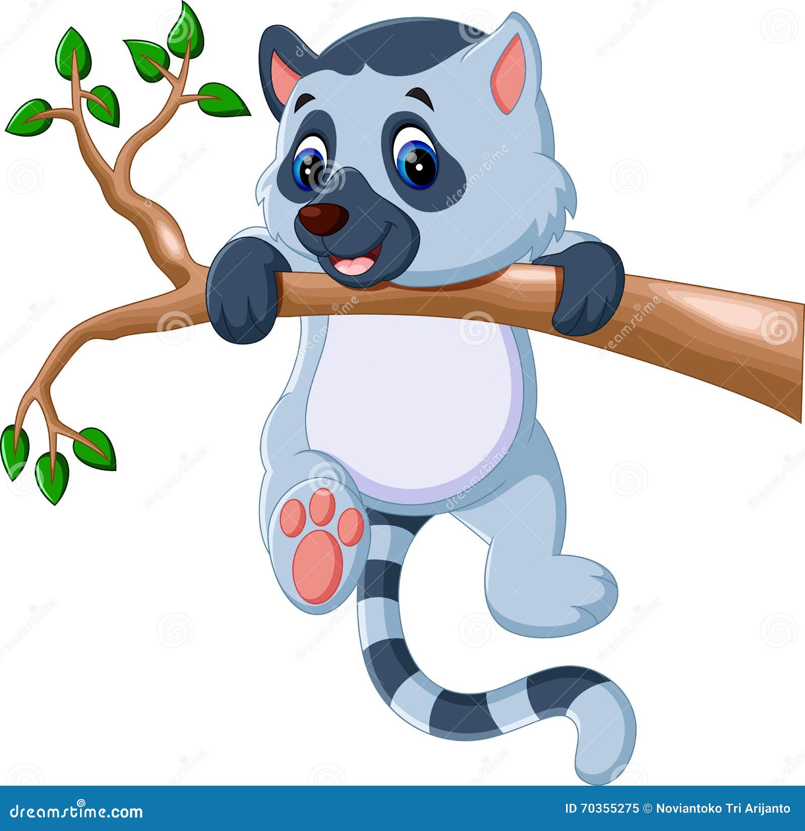 Cute lemur cartoon stock vector. Illustration of design - 70355275