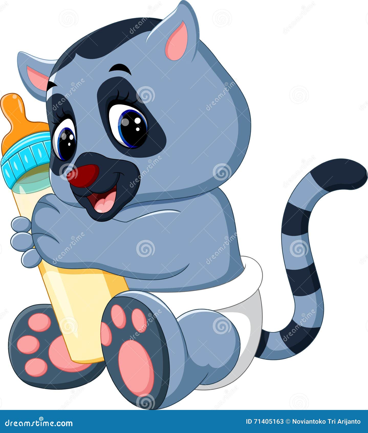 Cute lemur cartoon stock vector. Illustration of comic - 71405163