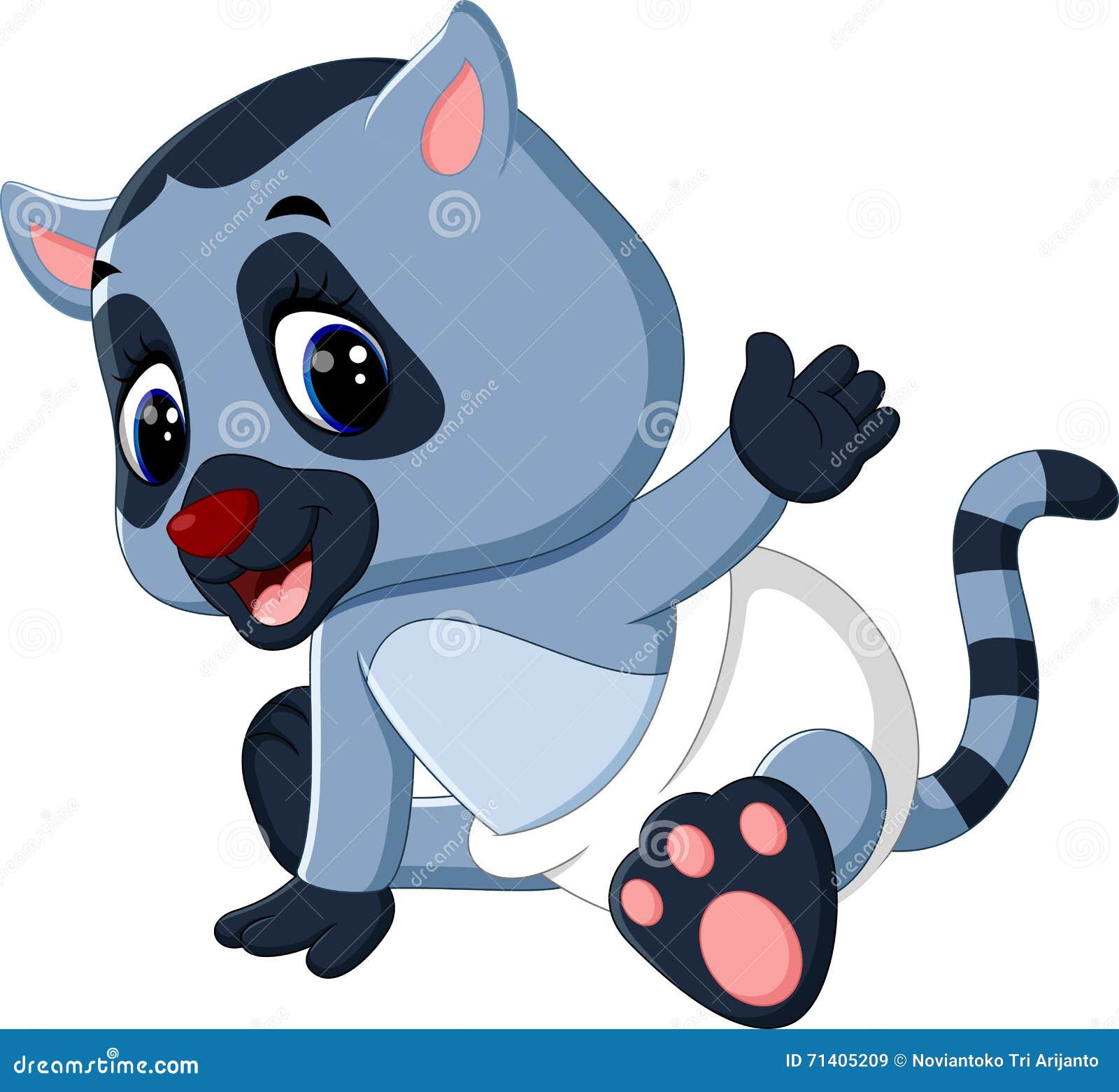 Cute lemur cartoon stock vector. Illustration of figure - 71405209