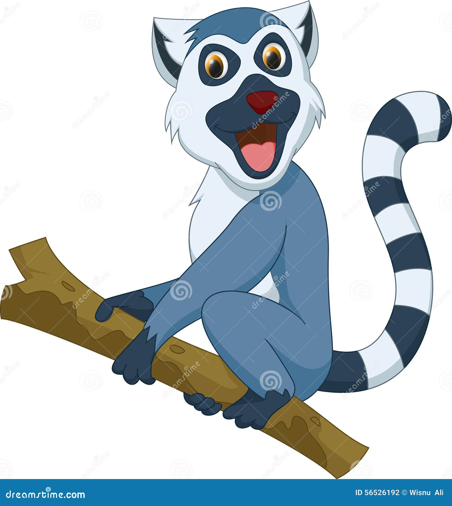 Cute lemur cartoon stock vector. Illustration of pretty - 56526192