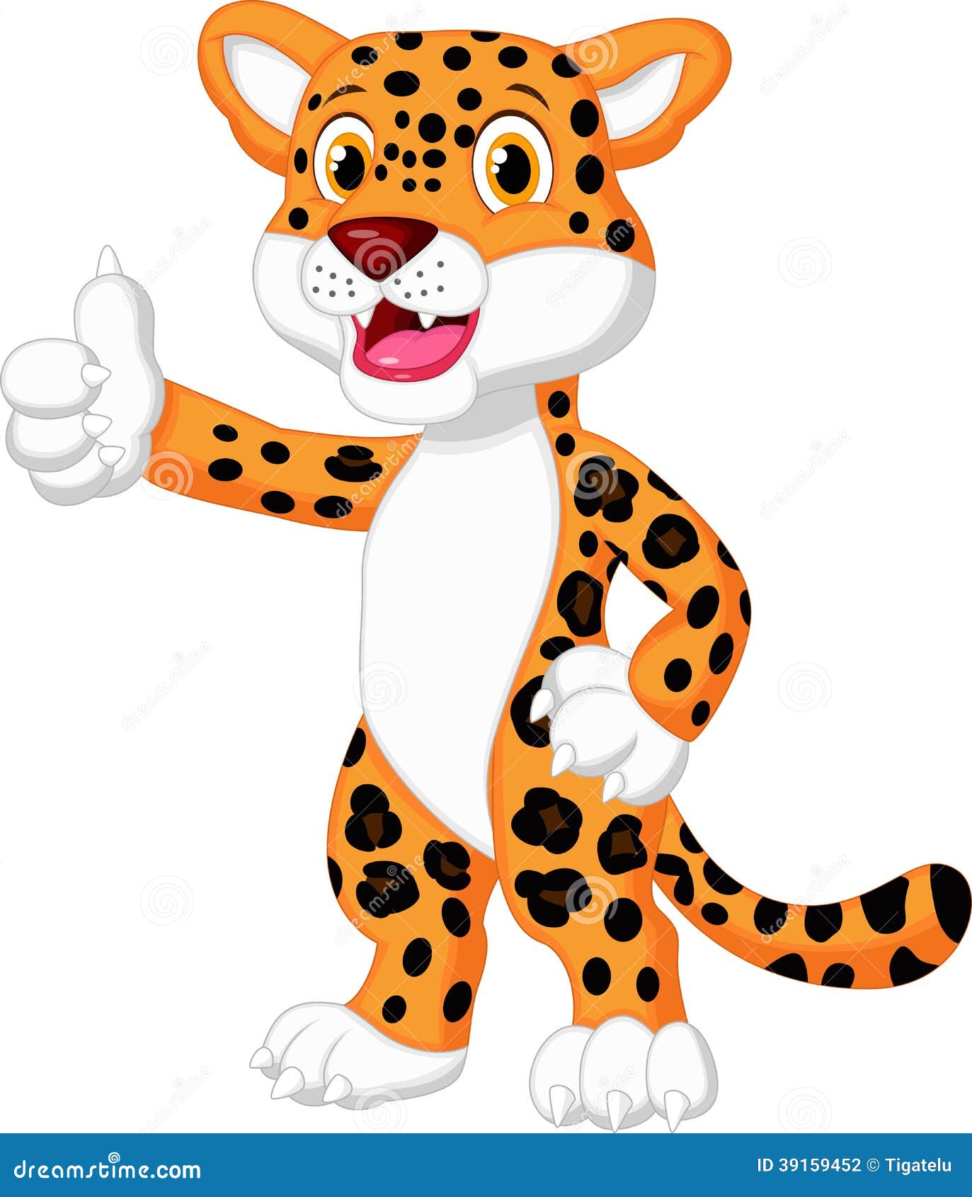 Cute Leopard Cartoon Holding Red Pencil Vector Illustration ...