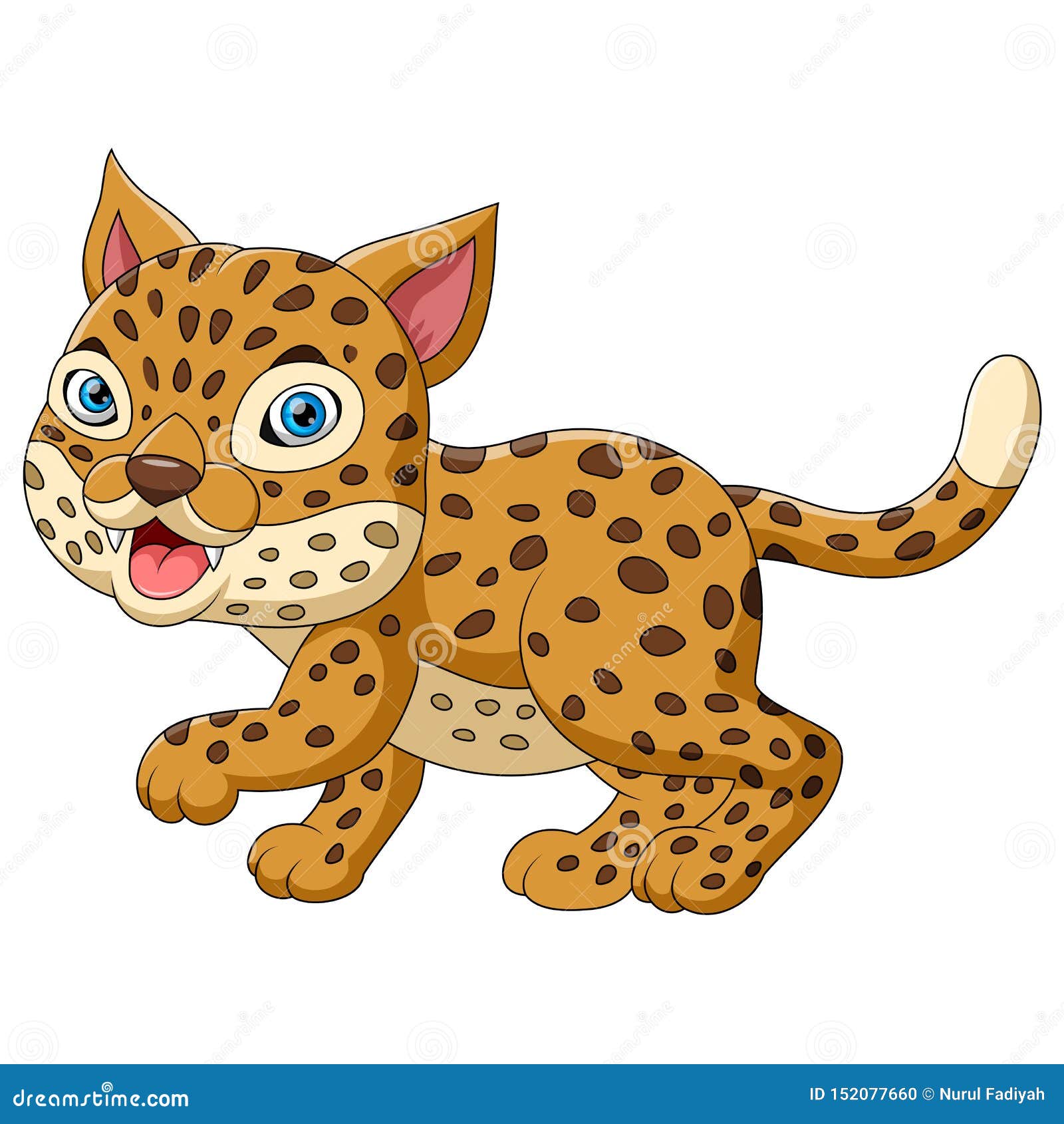Cute leopard cartoon stock vector. Illustration of mammal - 152077660