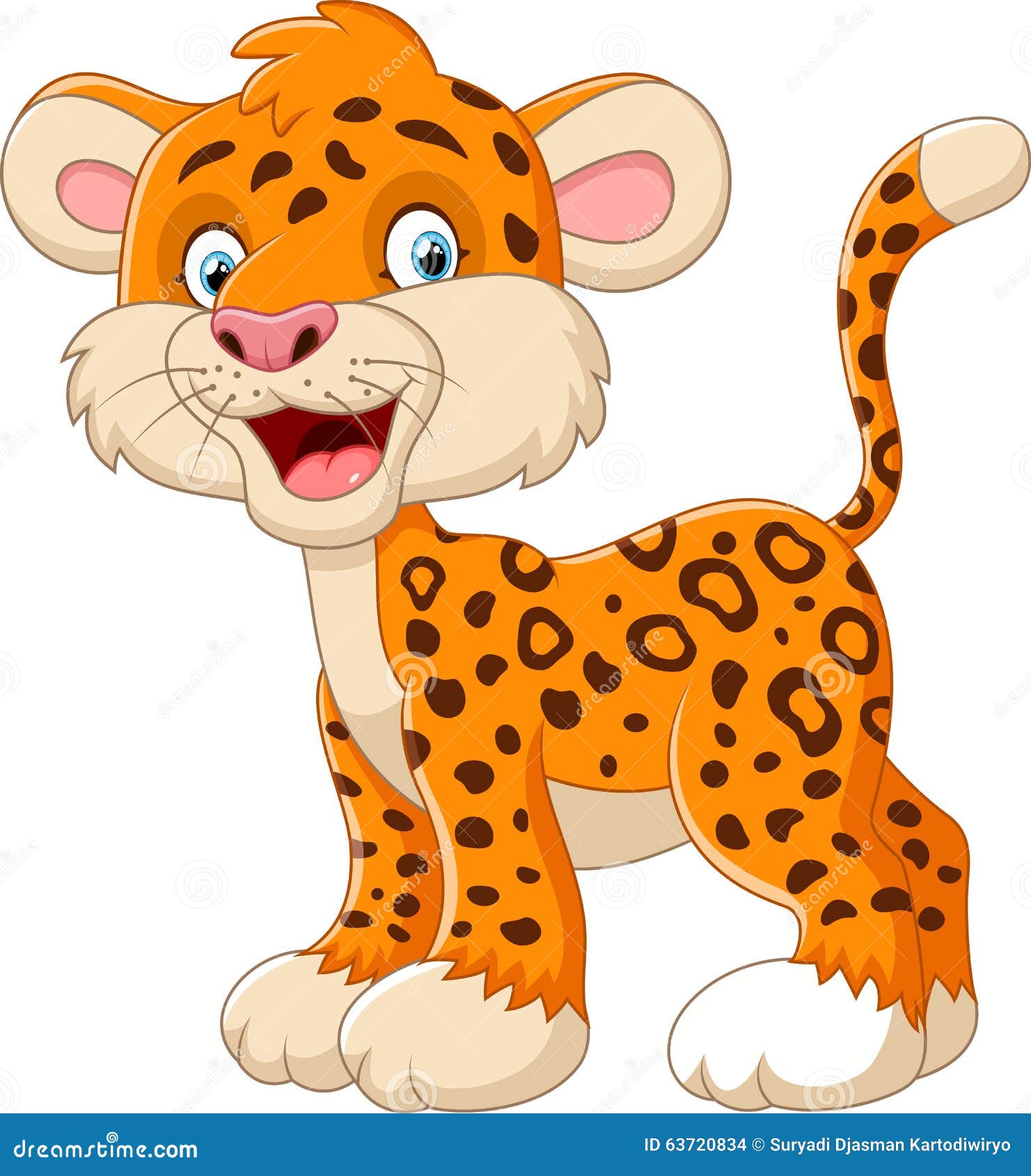 Cute Leopard Cartoon Character With Chef Hat And Dinner Plate Stock ...