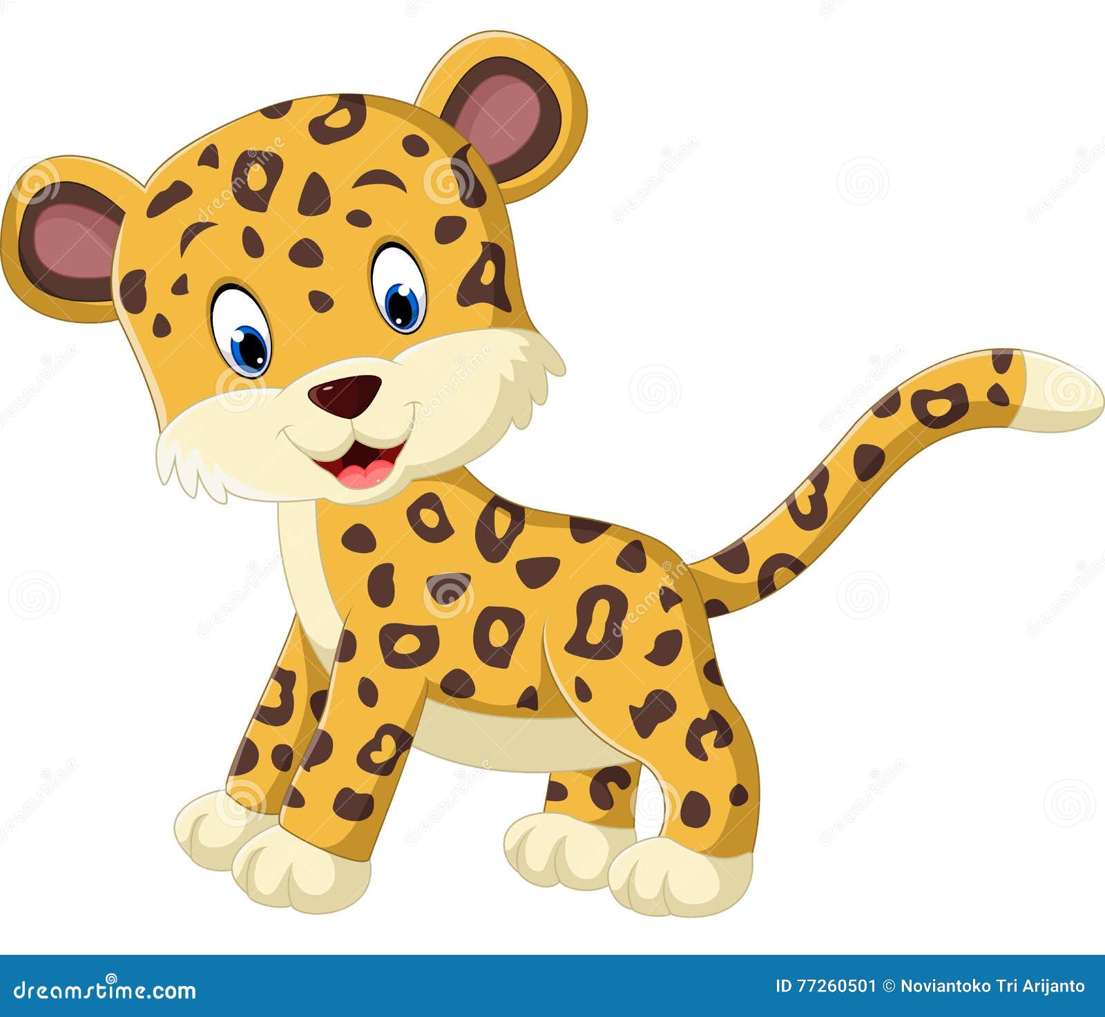 Cute leopard cartoon stock vector. Illustration of laugh - 77260501