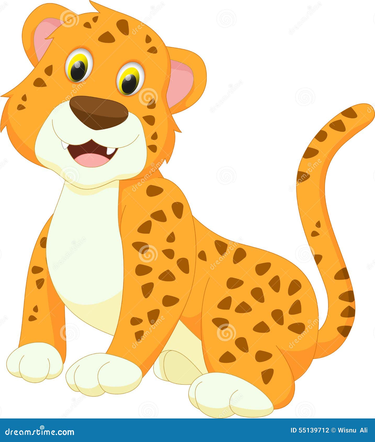 Cute leopard cartoon stock vector. Illustration of mammal - 55139712