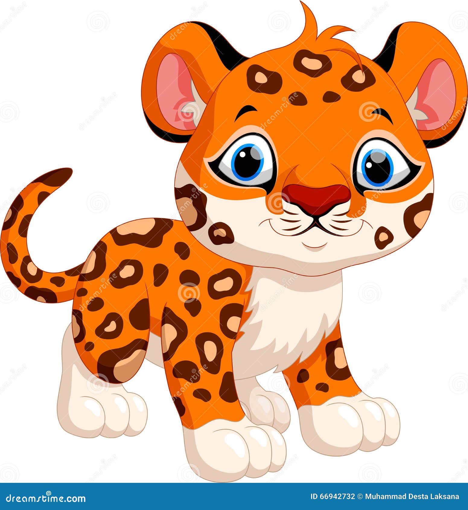 Cute leopard cartoon stock illustration. Illustration of animal - 66942732