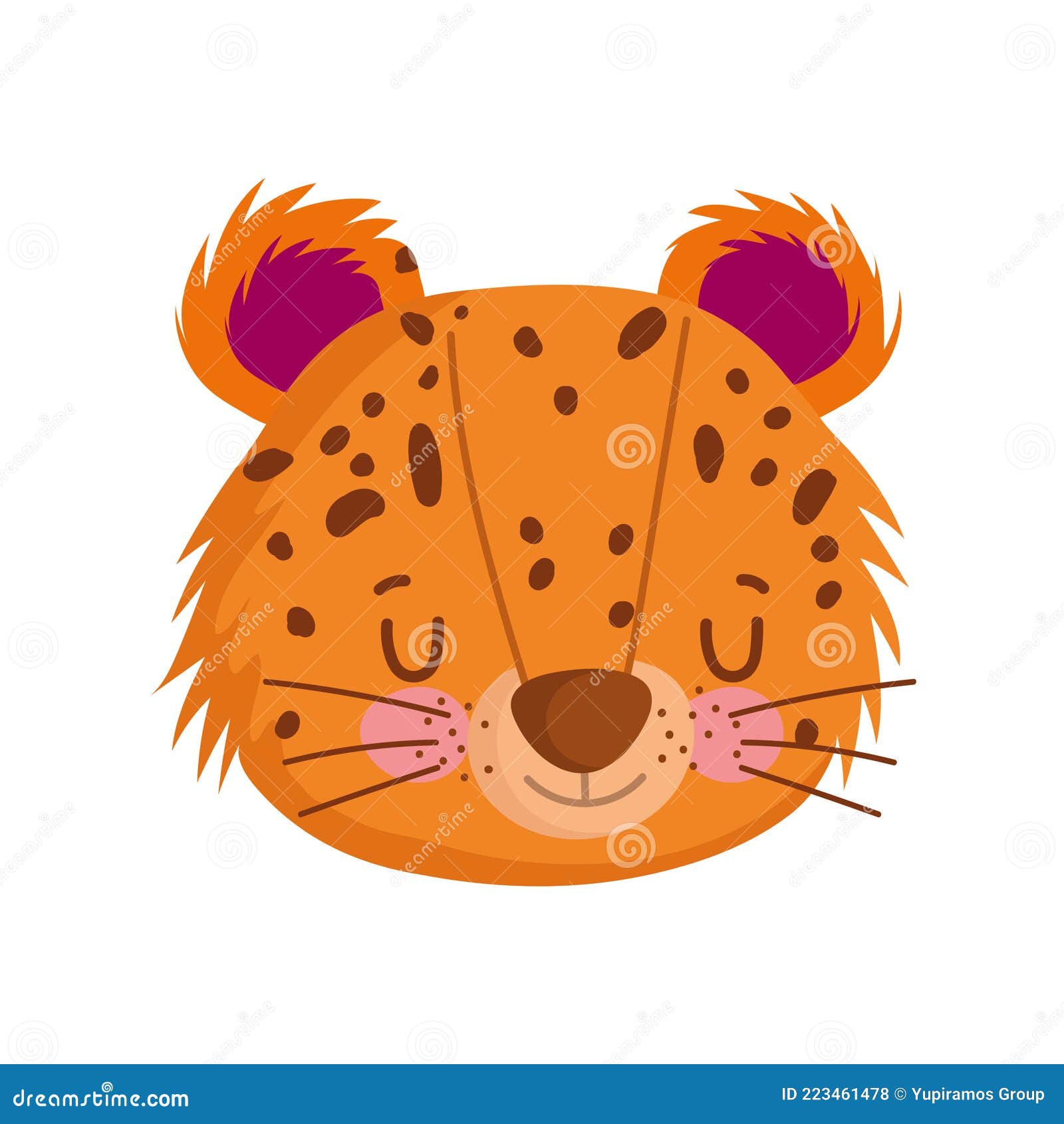 Cute leopard face cartoon stock vector. Illustration of adorable ...