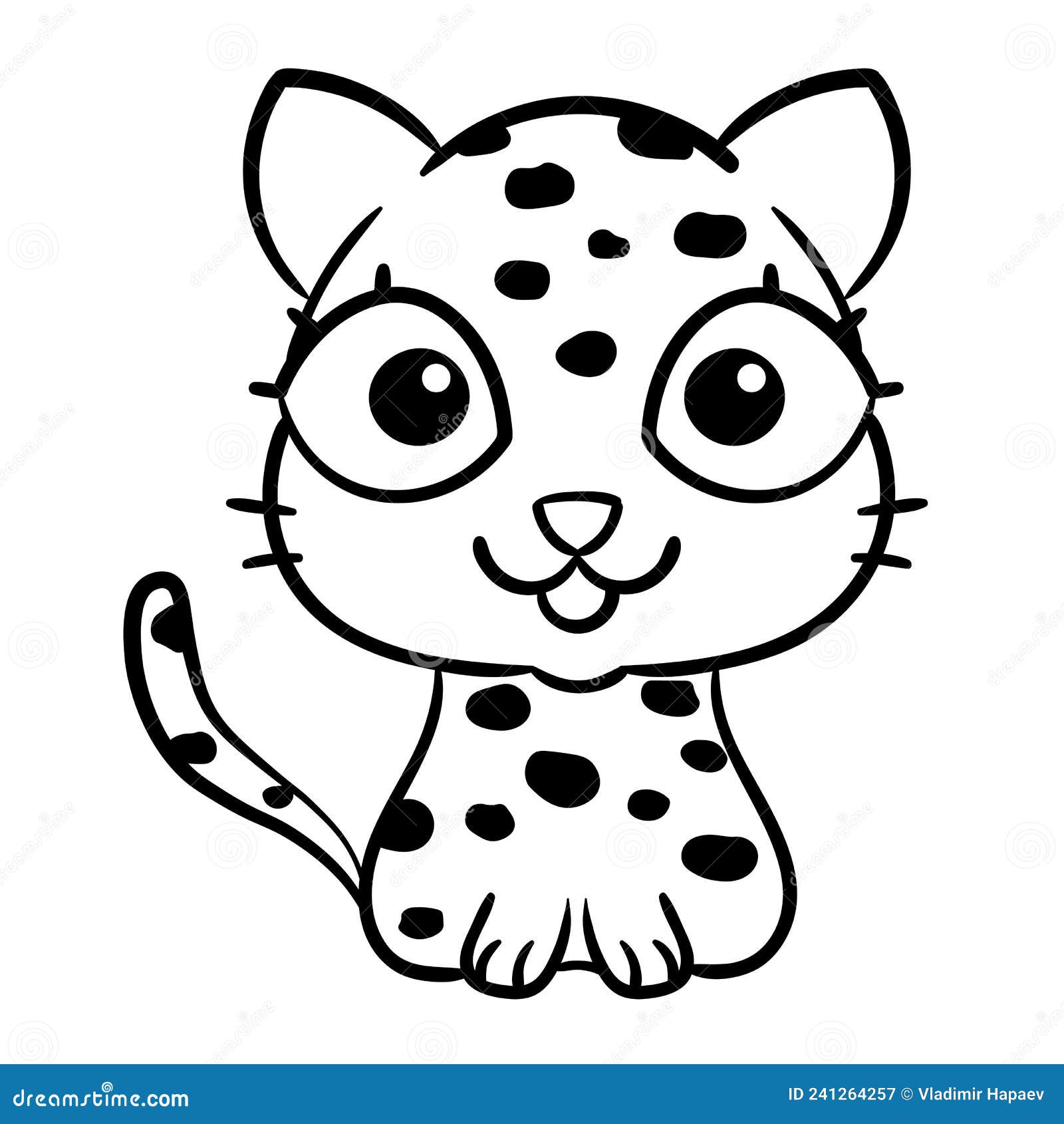 Cute Leopard. Funny Cat Cartoon Stock Illustration - Illustration of ...