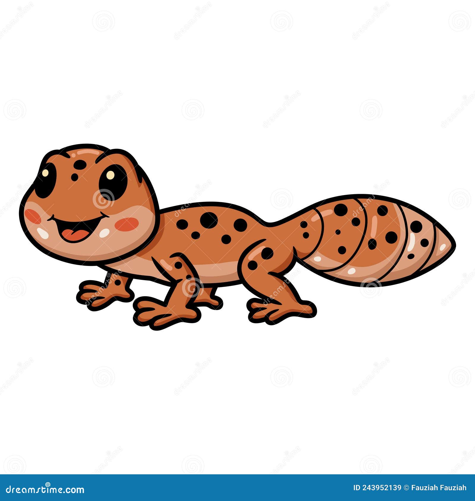 Cute Leopard Gecko Cartoon Character Stock Vector - Illustration of ...