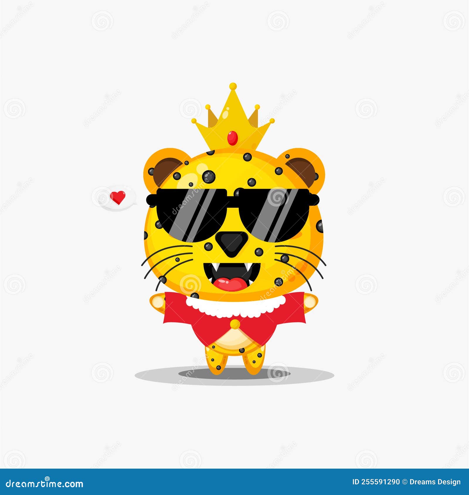 Cute leopard king stock vector. Illustration of exotic - 255591290