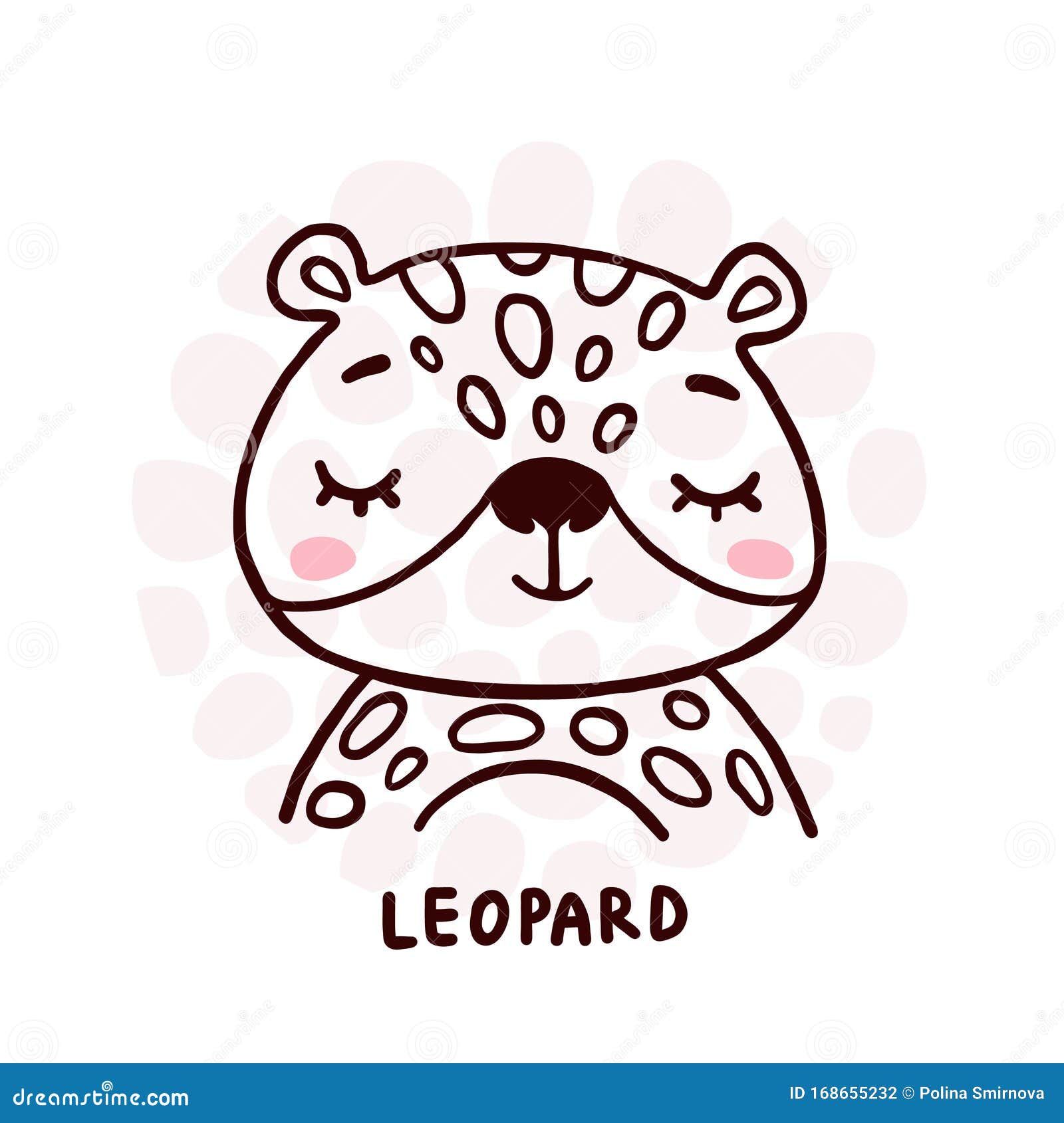Cute Leopard Portrait stock vector. Illustration of beautiful - 168655232