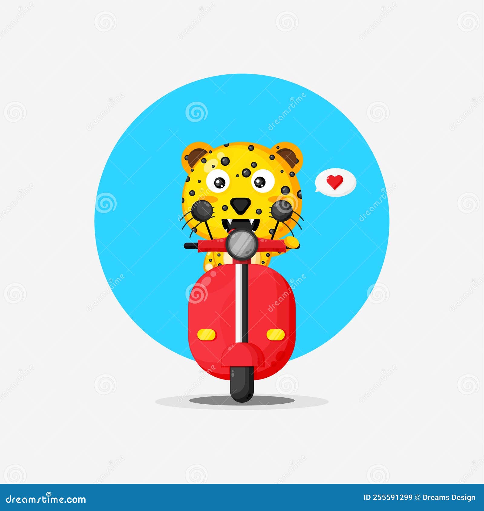 Cute Leopard Riding Classic Motorbike Stock Vector - Illustration of ...