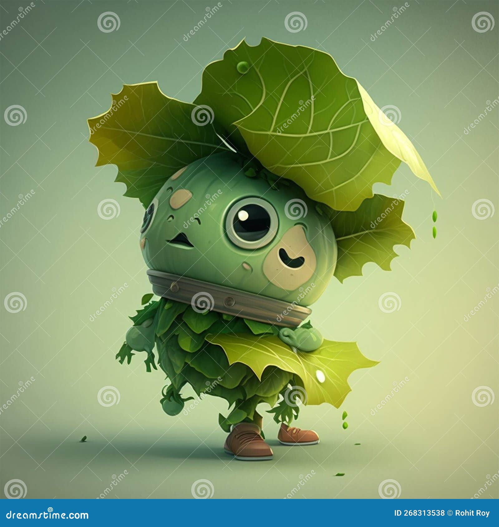 Cute Lettuce Character stock photo. Image of romaine - 268313538