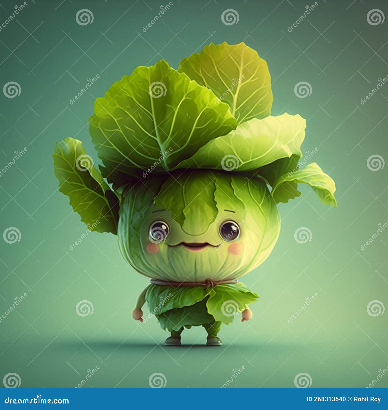 Cute Lettuce Character stock photo. Image of happy, lettuce - 268313540