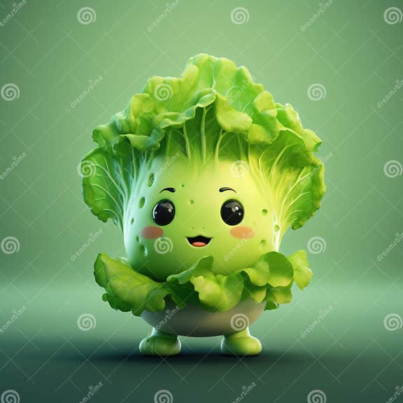 Cute Lettuce Character, Cute Art Stock Illustration - Illustration of ...