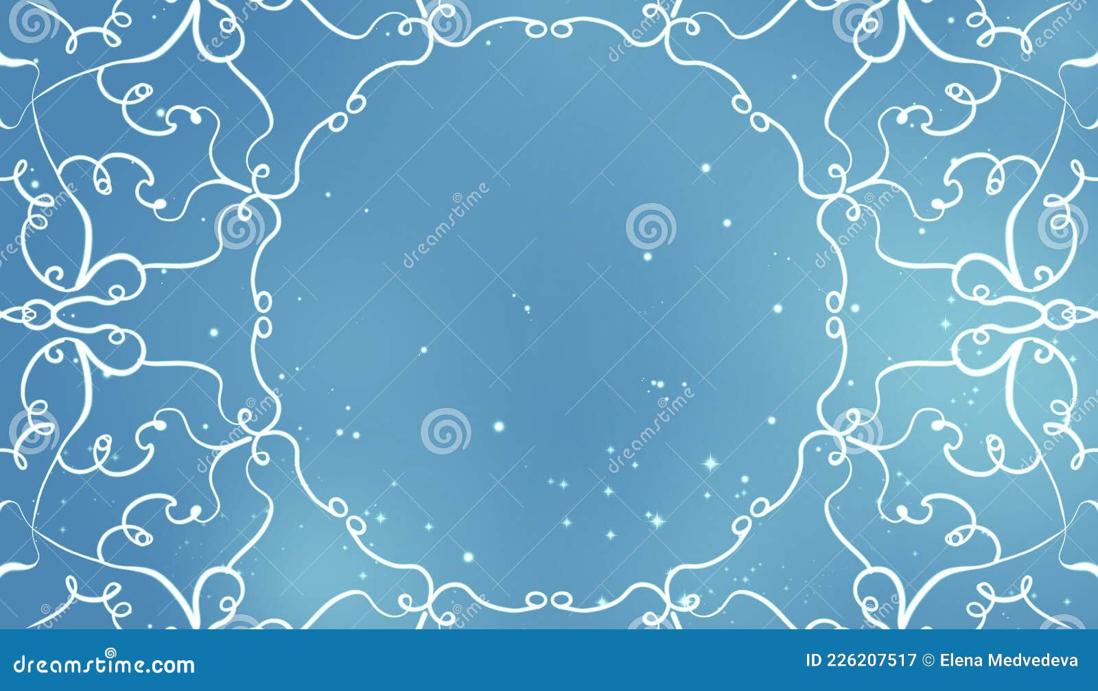 Cute Light Blue Shiny Magic Sparkling Background with Light Frame and ...