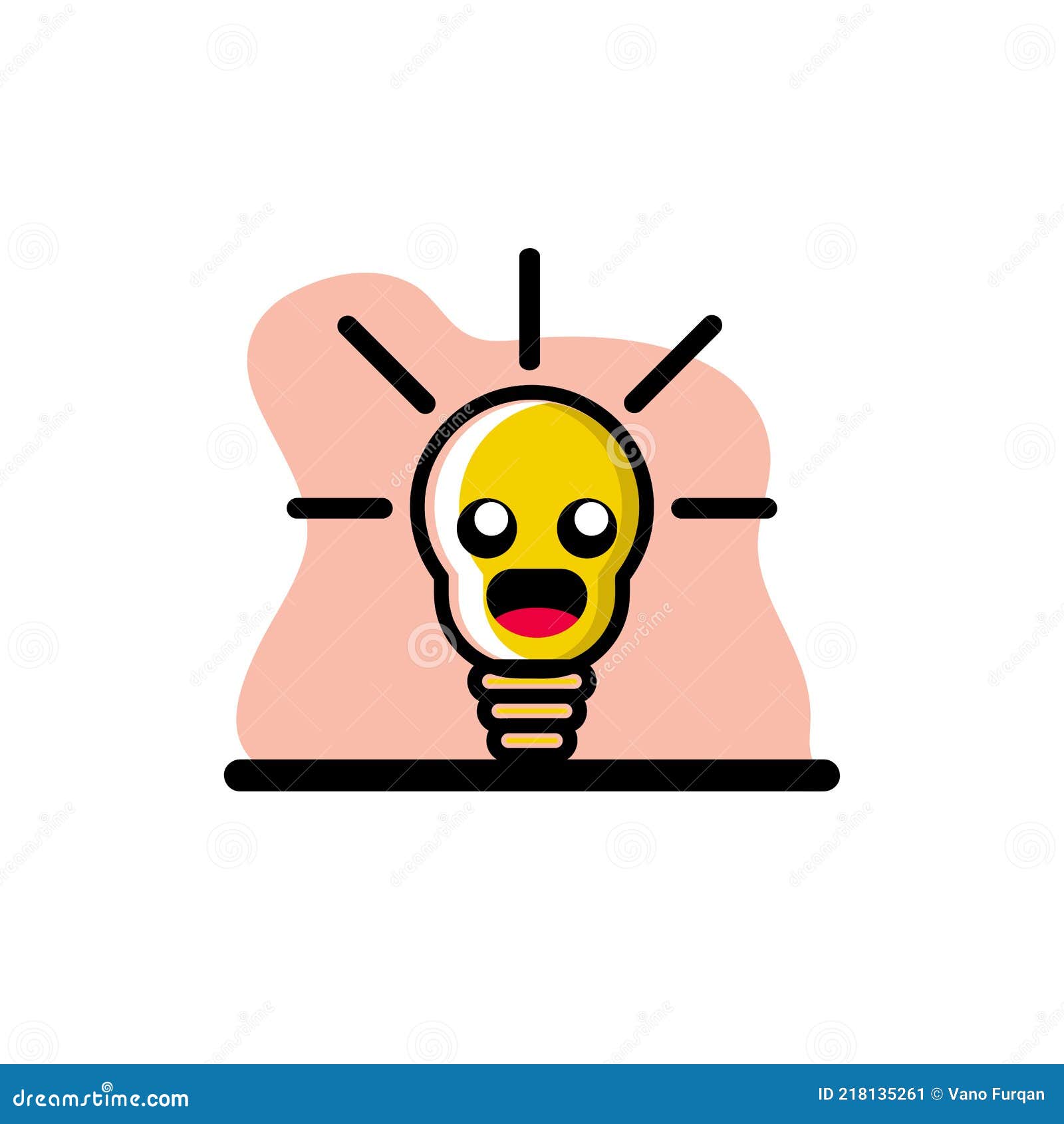 Cute Light Bulb Character Vector Illustration Design Stock Vector ...