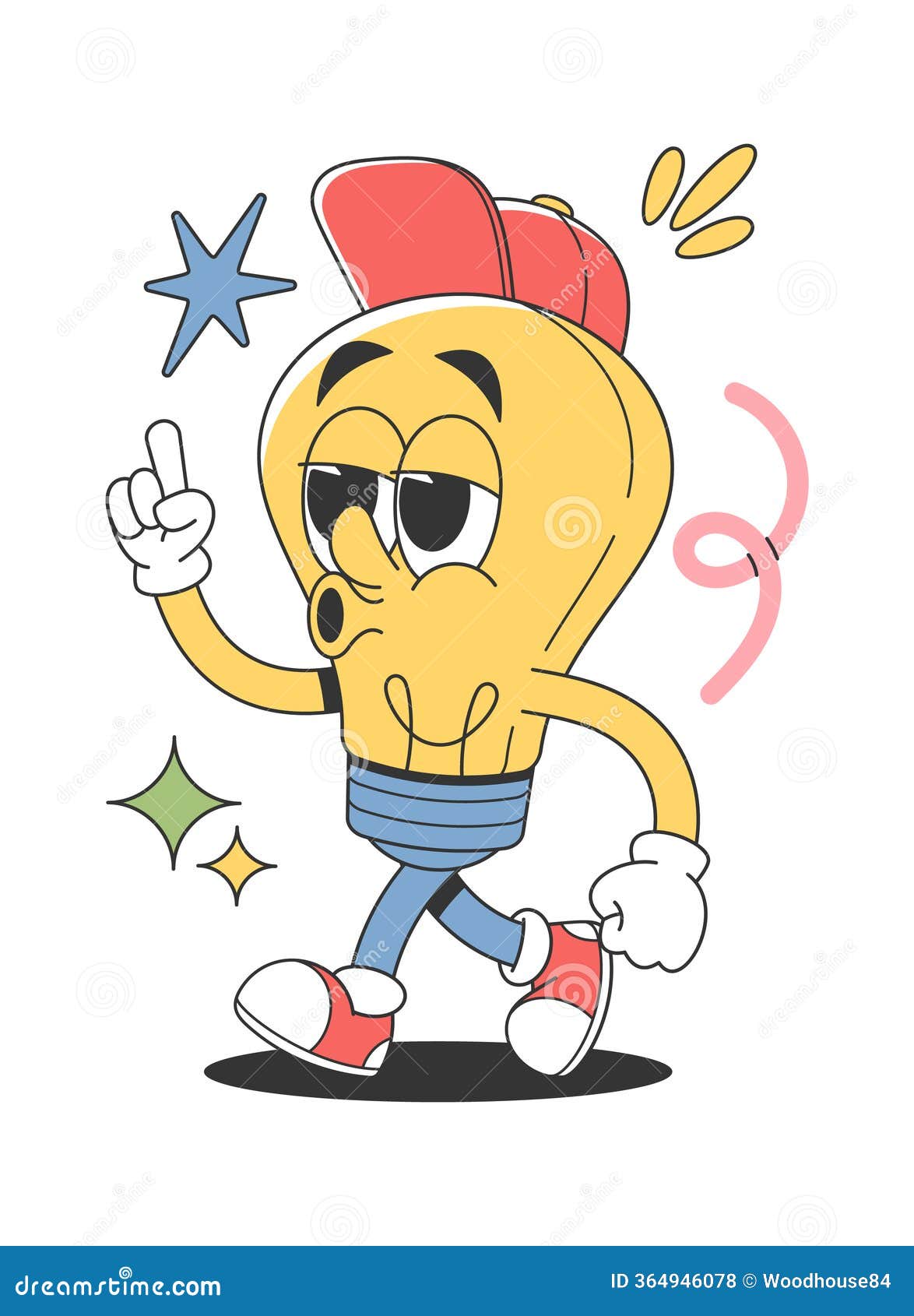 Doodle Boy Character With Pointer Near Blank Board At Classroom ...