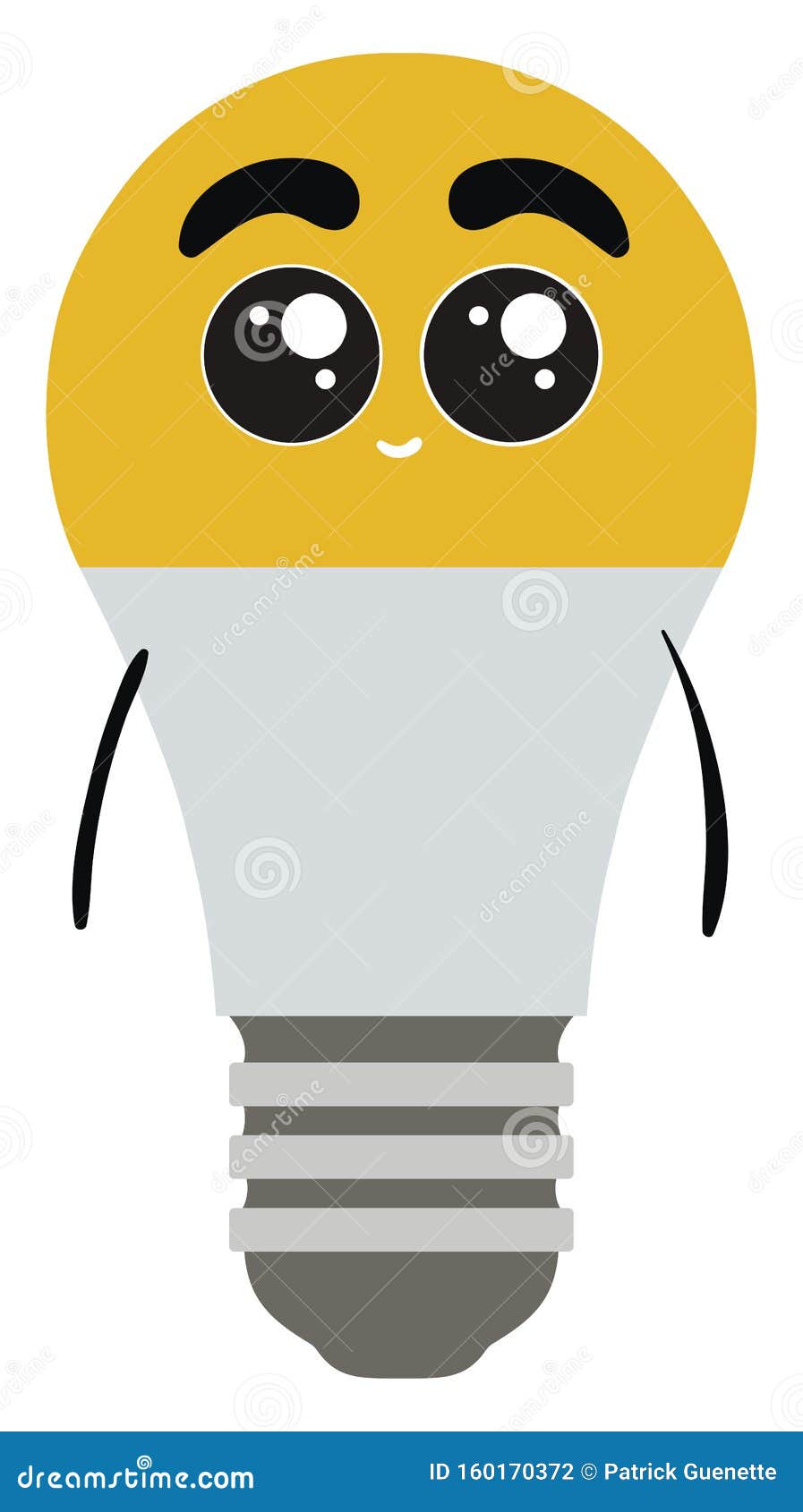 Cute Light Bulb, Illustration, Vector Stock Vector - Illustration of ...