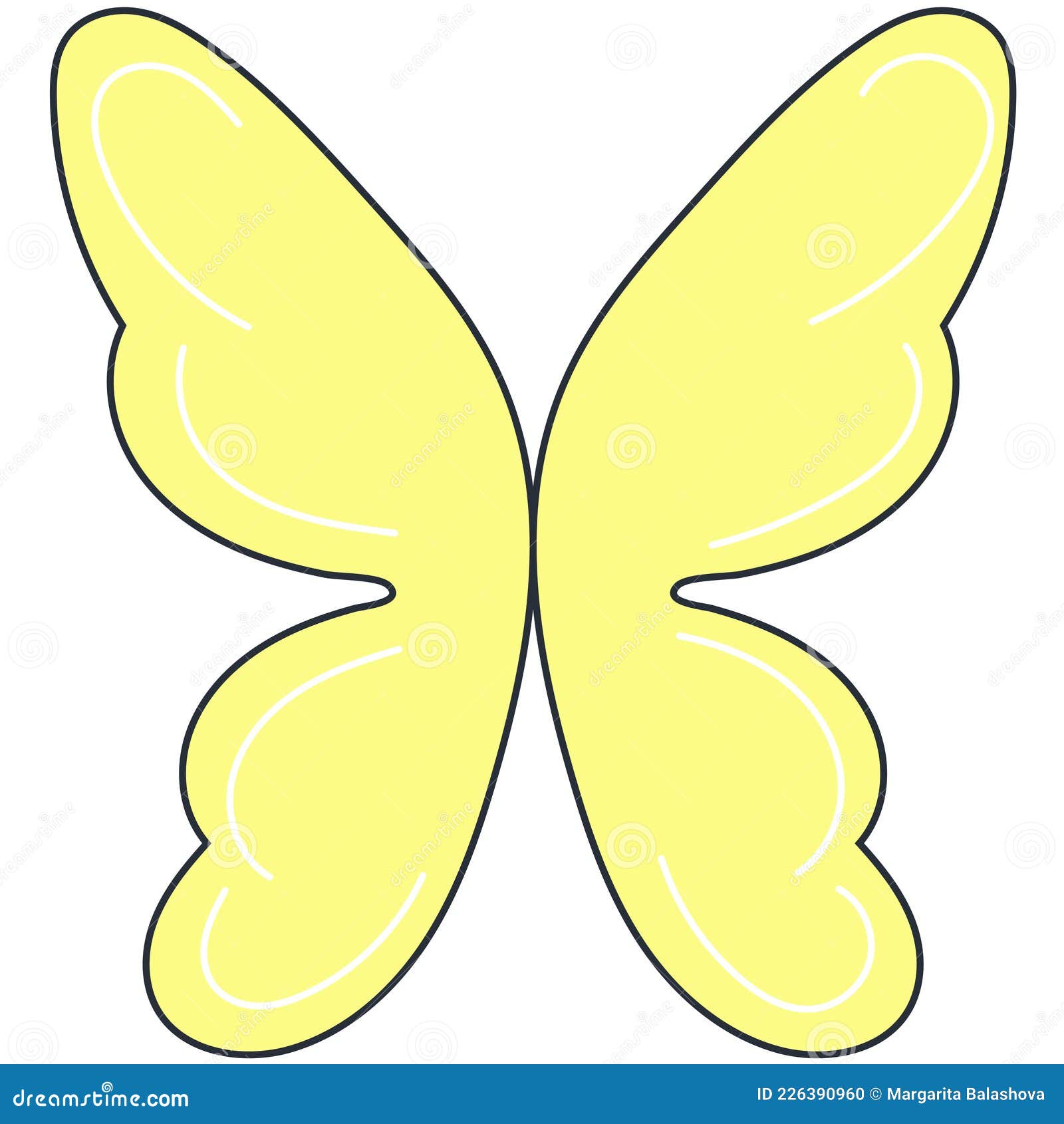 Cute Light Butterfly with Yellow Wings, Color Vector Element in Flat ...