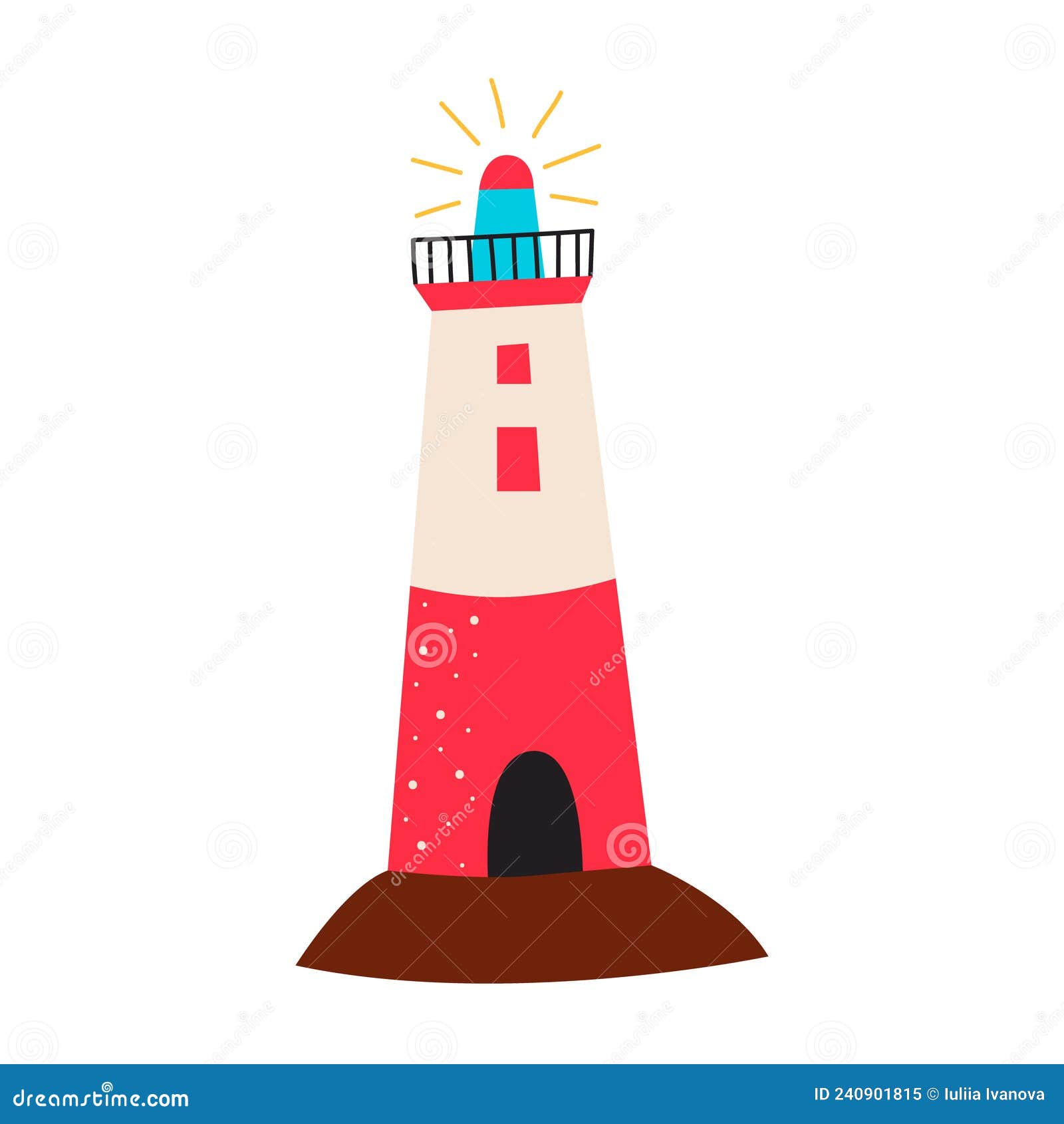 Cute Lighthouse. Hand Draw Style Stock Vector - Illustration of tourism ...
