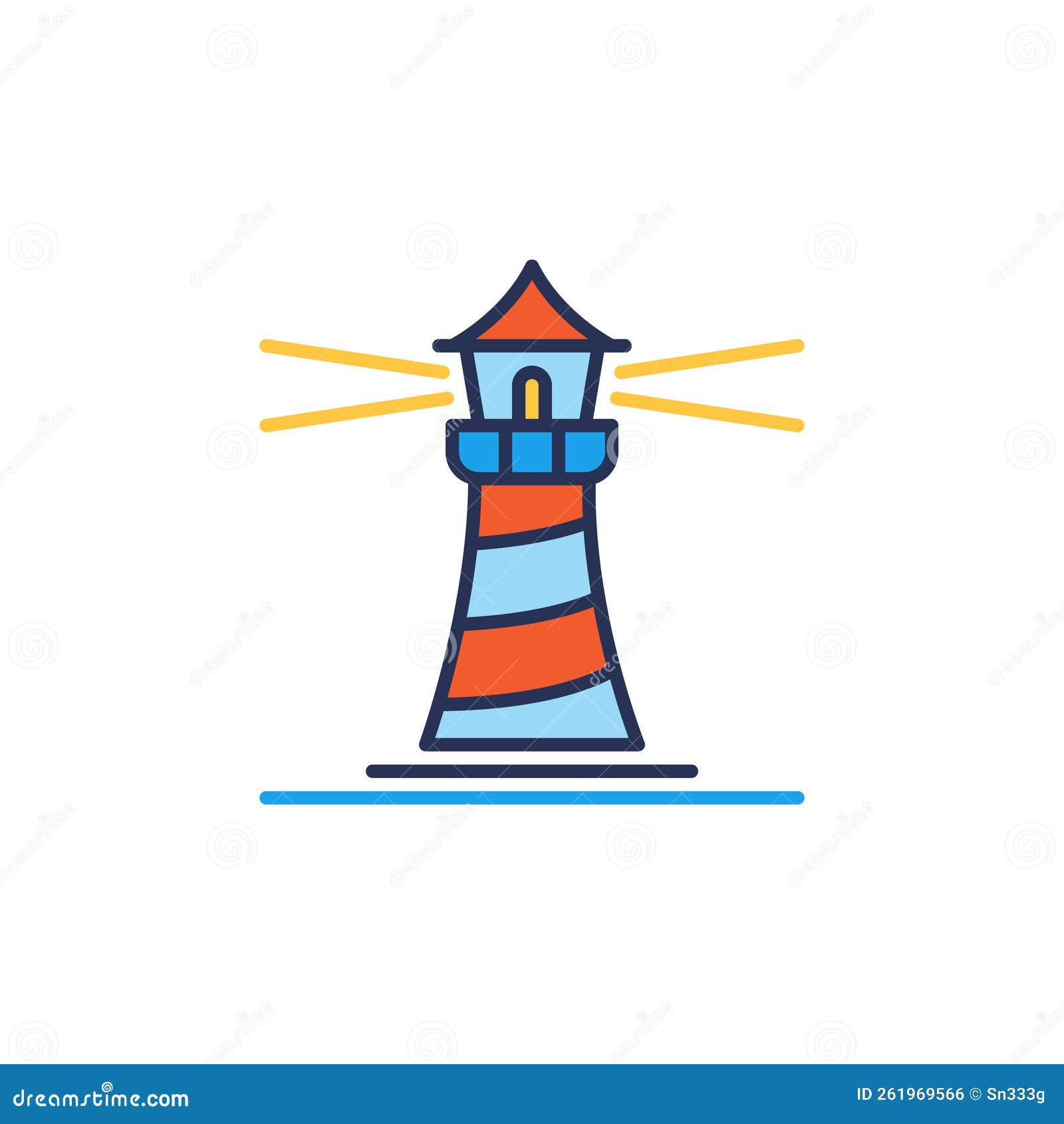 Cute Lighthouse Vector Concept Colored Icon or Sign Stock Vector ...
