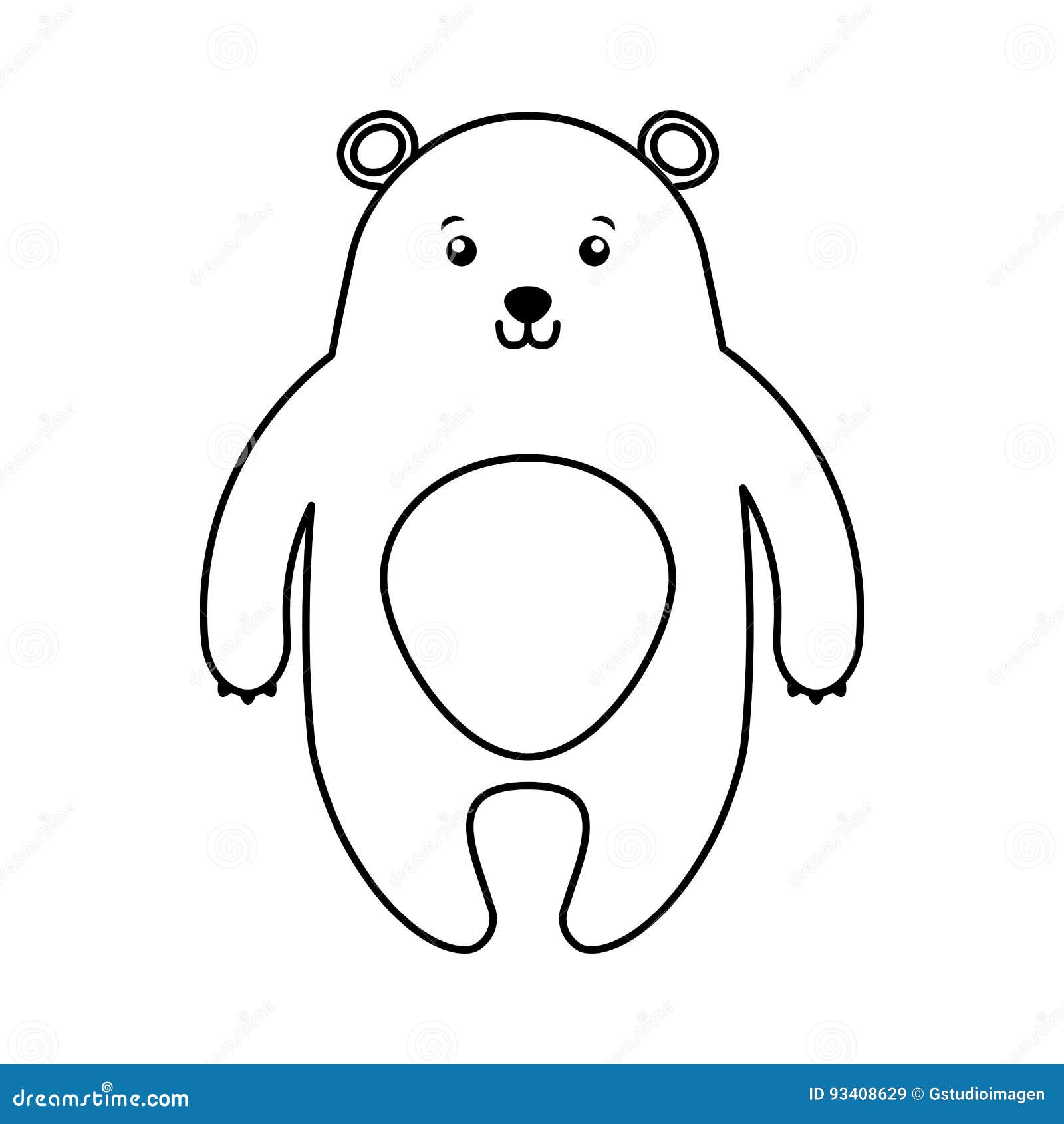 Cute Line Icon Bear Cartoon Stock Vector - Illustration of forest ...