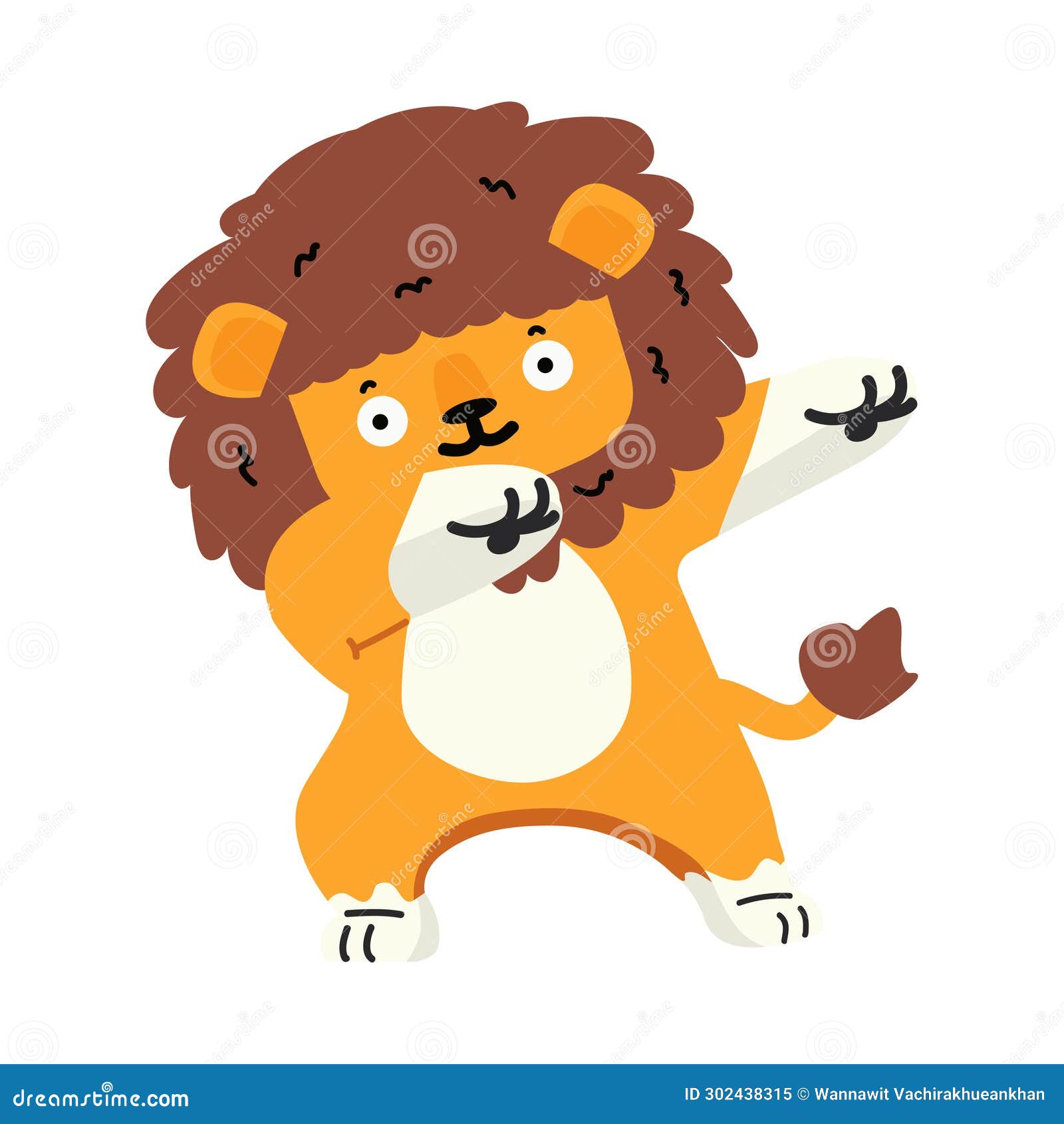 Lion Dabbing On White Background. Dab Meme Dance Move. Comic Style ...