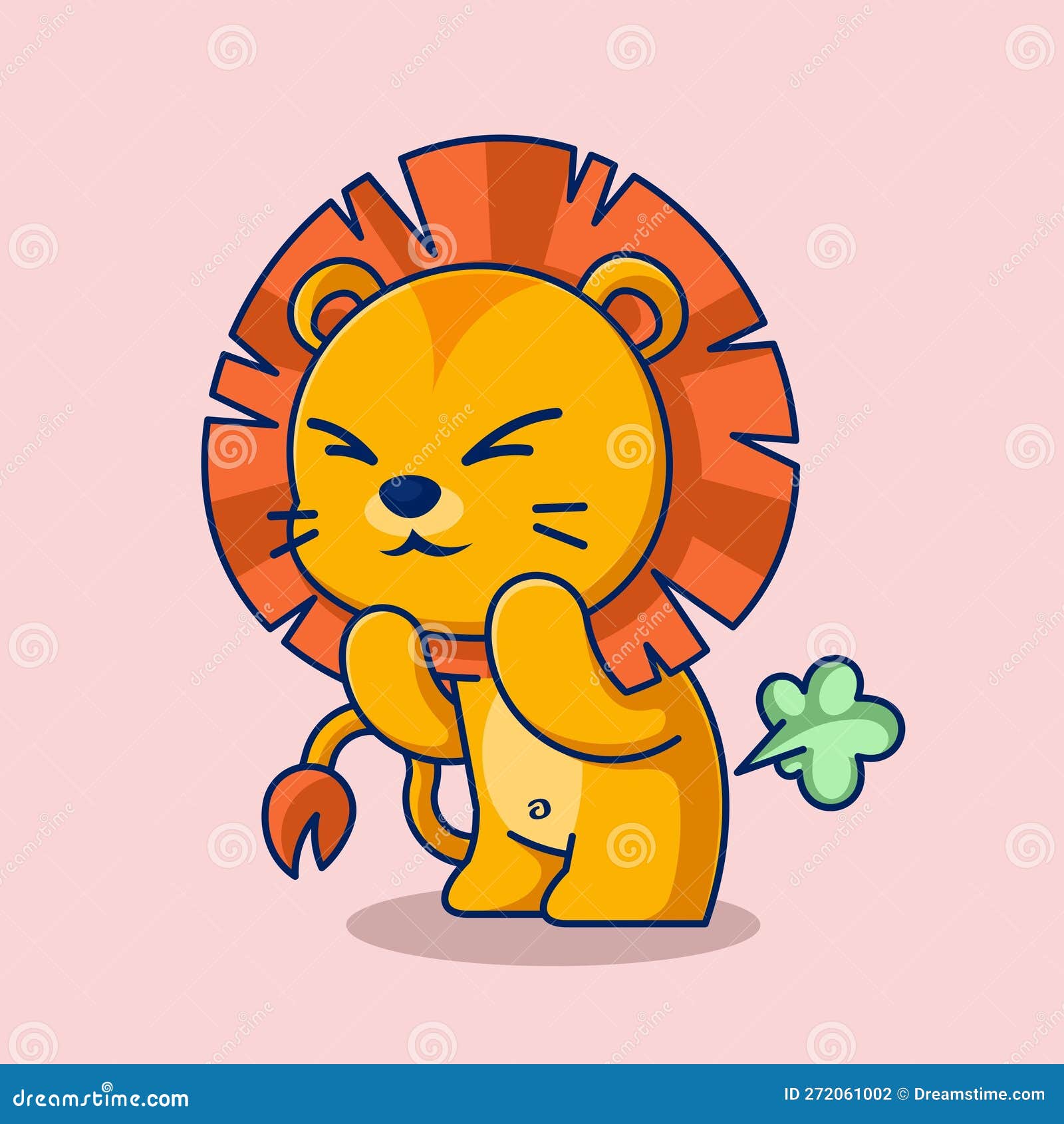 Cute lion cartoon design stock vector. Illustration of number - 272061002