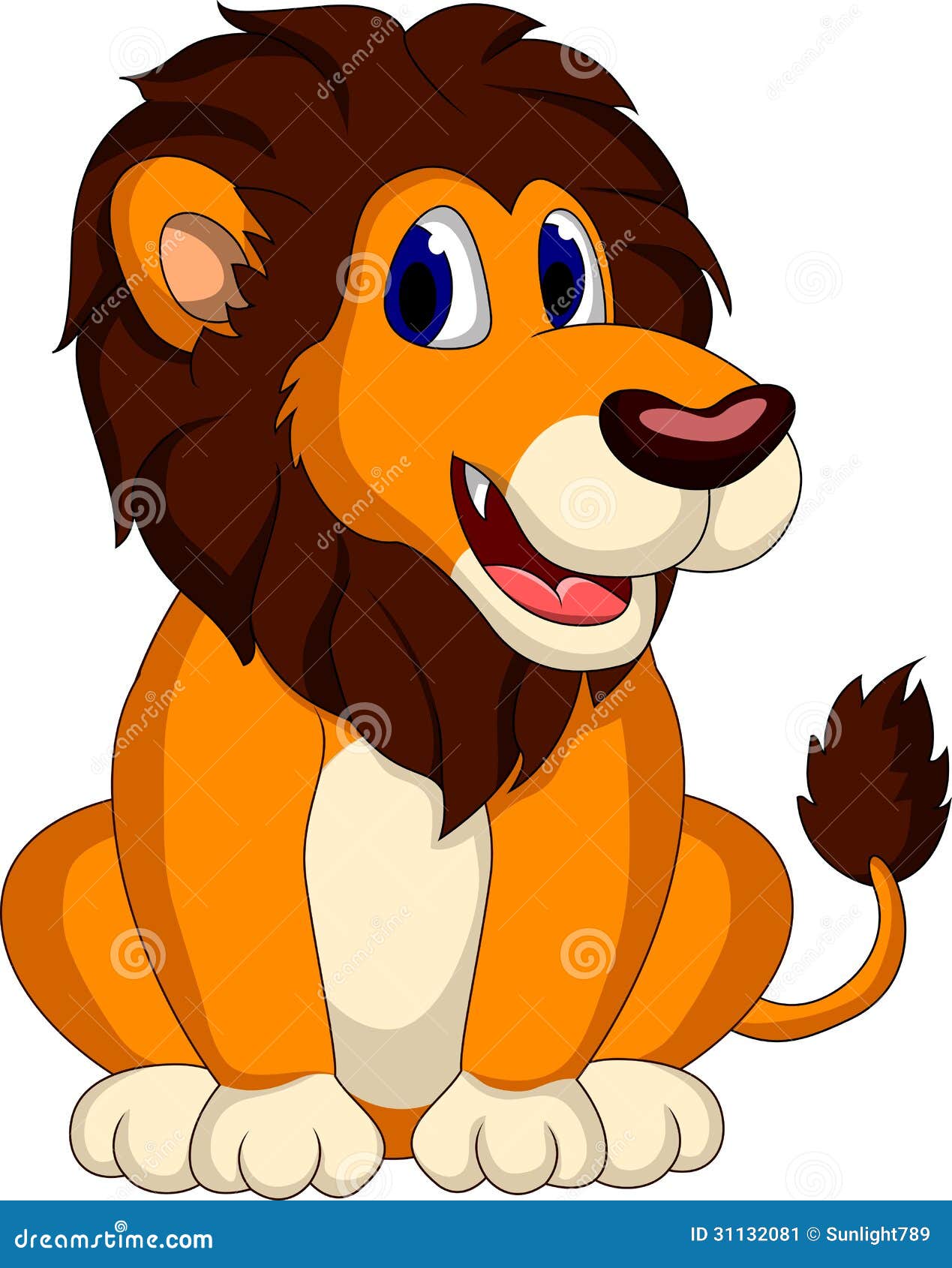 Cute lion cartoon stock illustration. Illustration of lion - 31132081