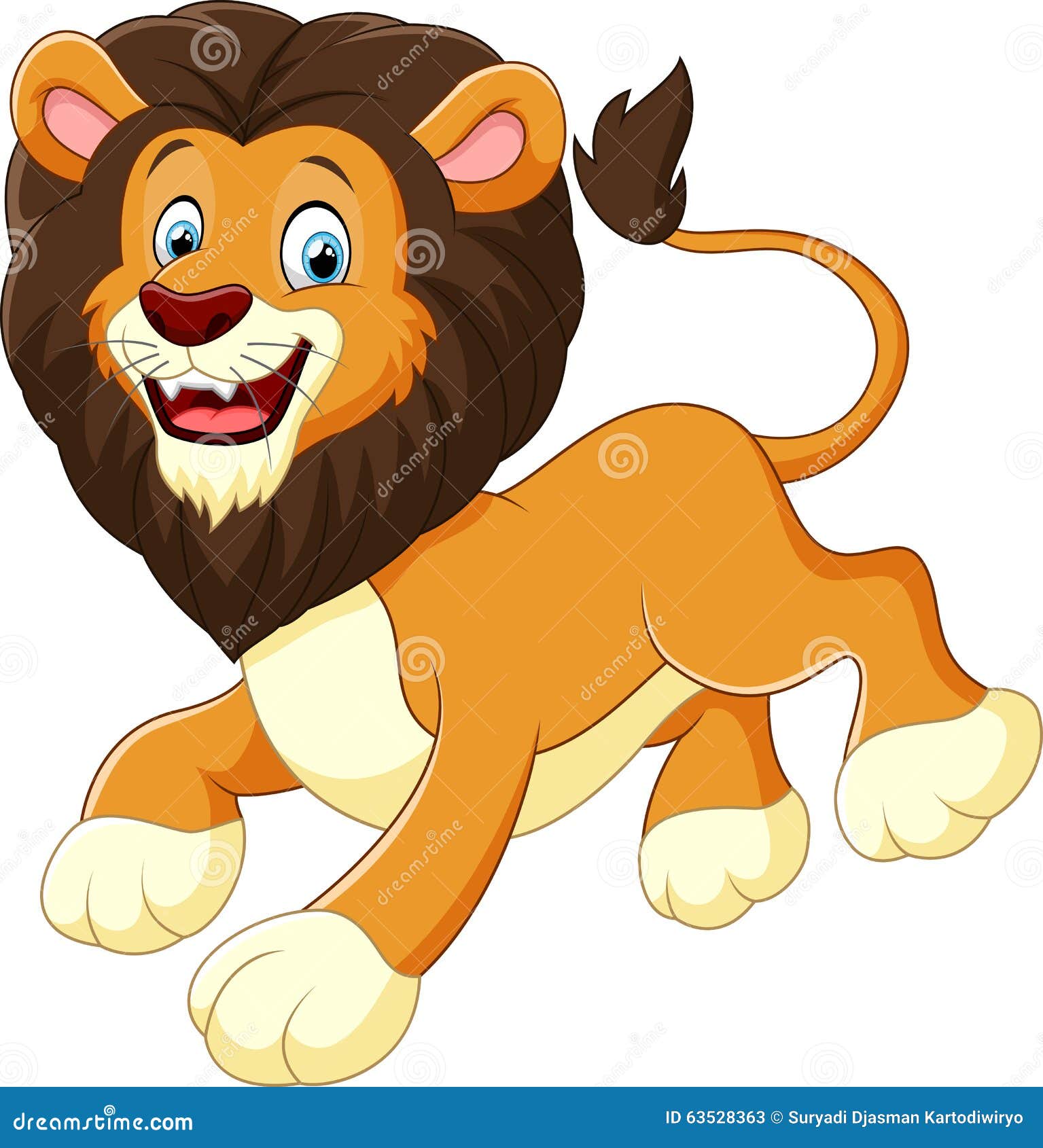 Lion Cartoon Jumping Cartoon Vector | CartoonDealer.com #45746257