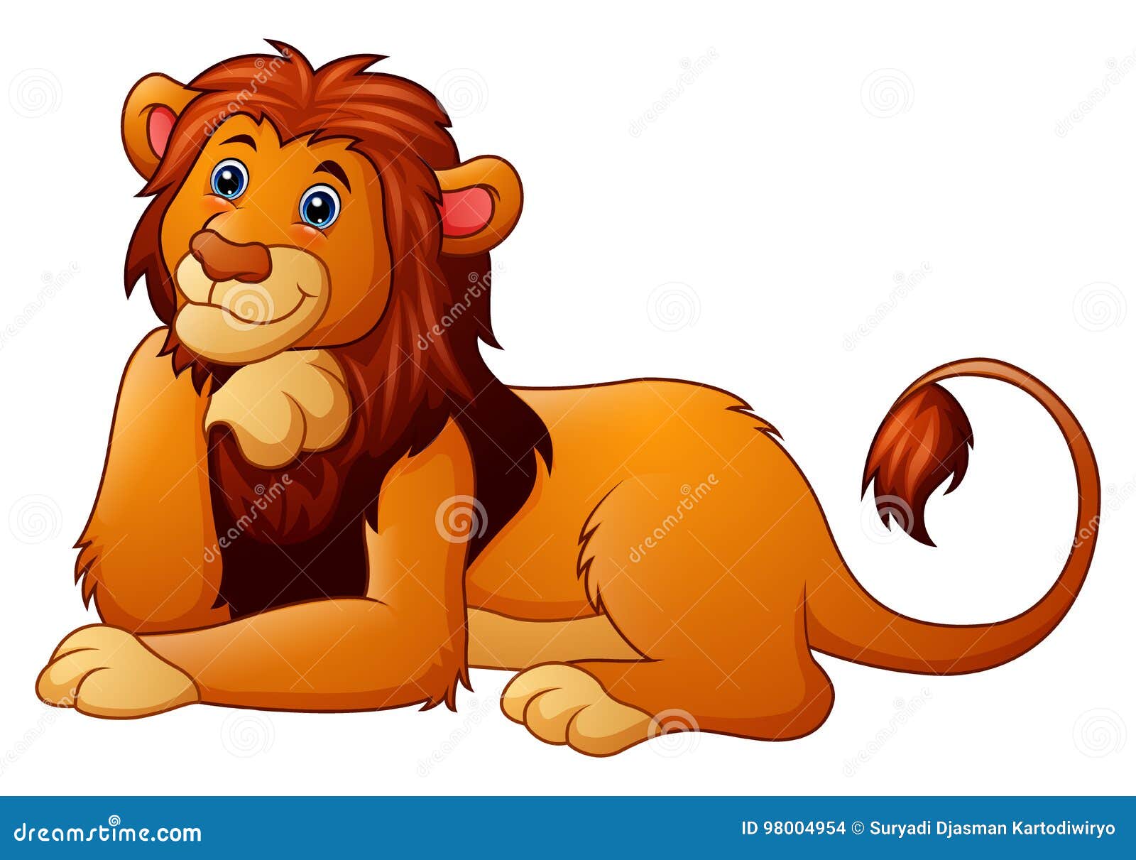 Cute lion cartoon stock vector. Illustration of jungle - 98004954