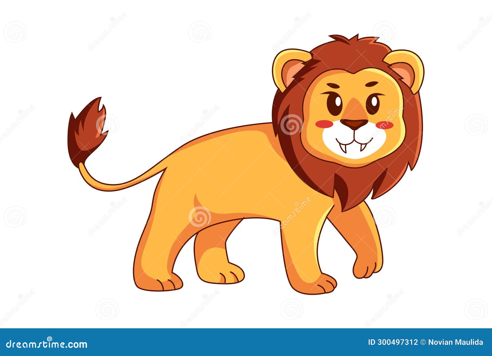 Cute Lion Character Design Illustration Stock Vector - Illustration of ...
