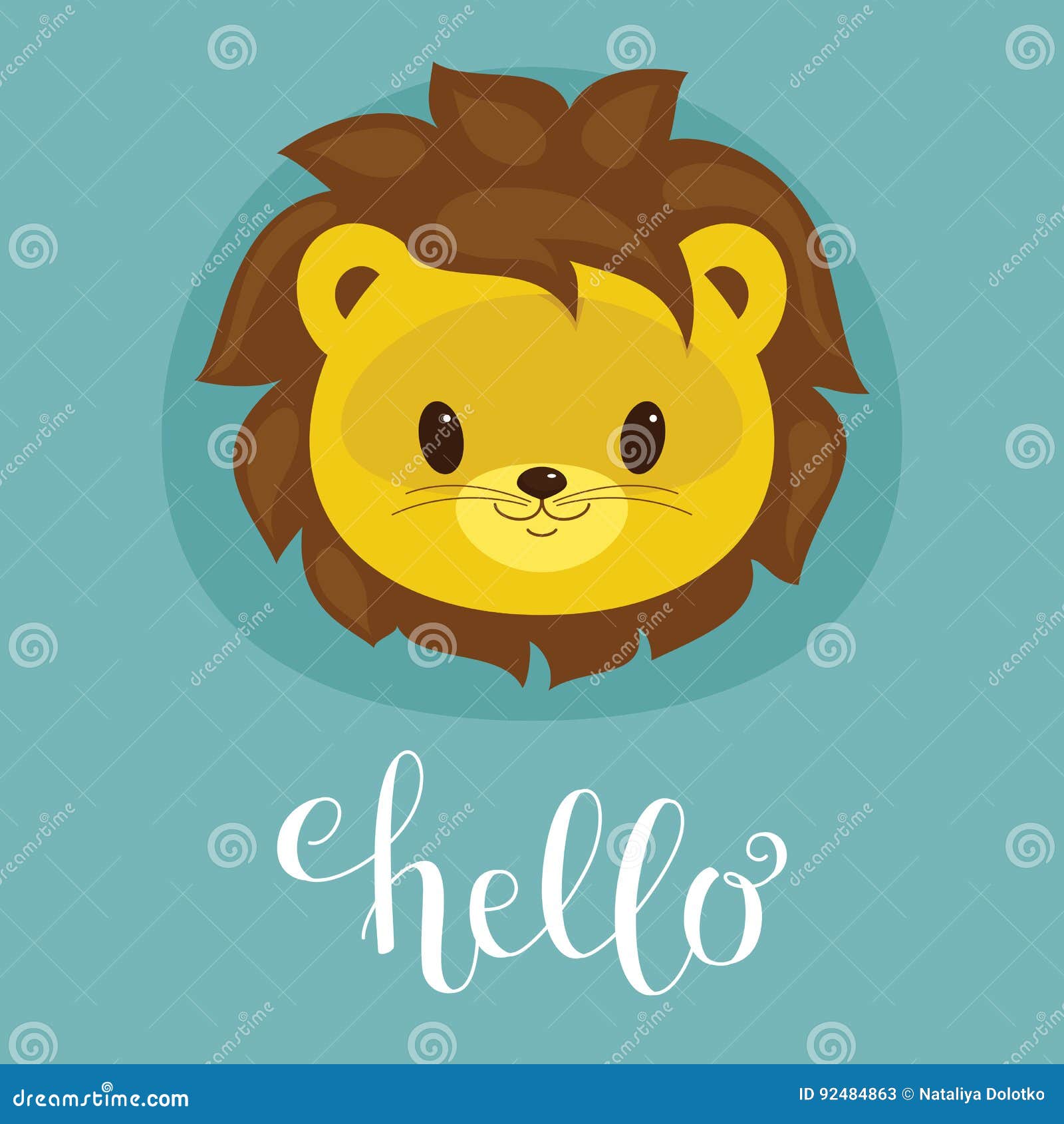 Cute lion cub head stock vector. Illustration of asia - 92484863