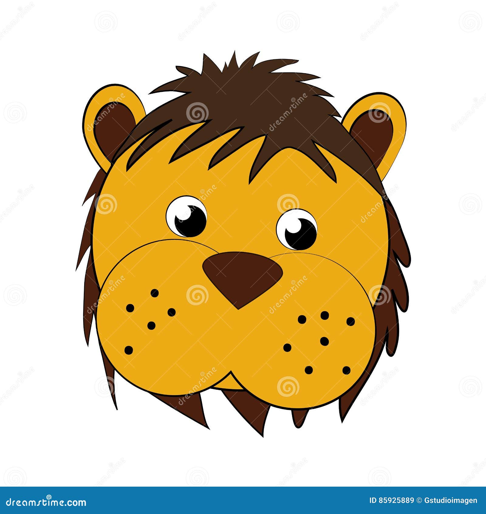 Cute lion face icon stock vector. Illustration of isolated - 85925889