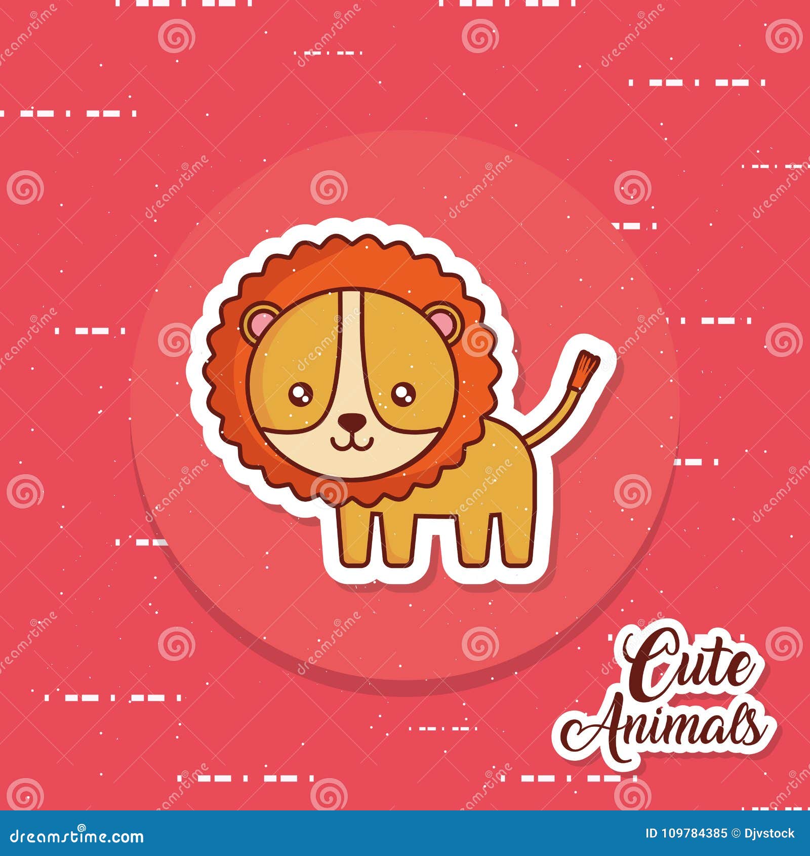 Cute lion icon image stock vector. Illustration of character - 109784385
